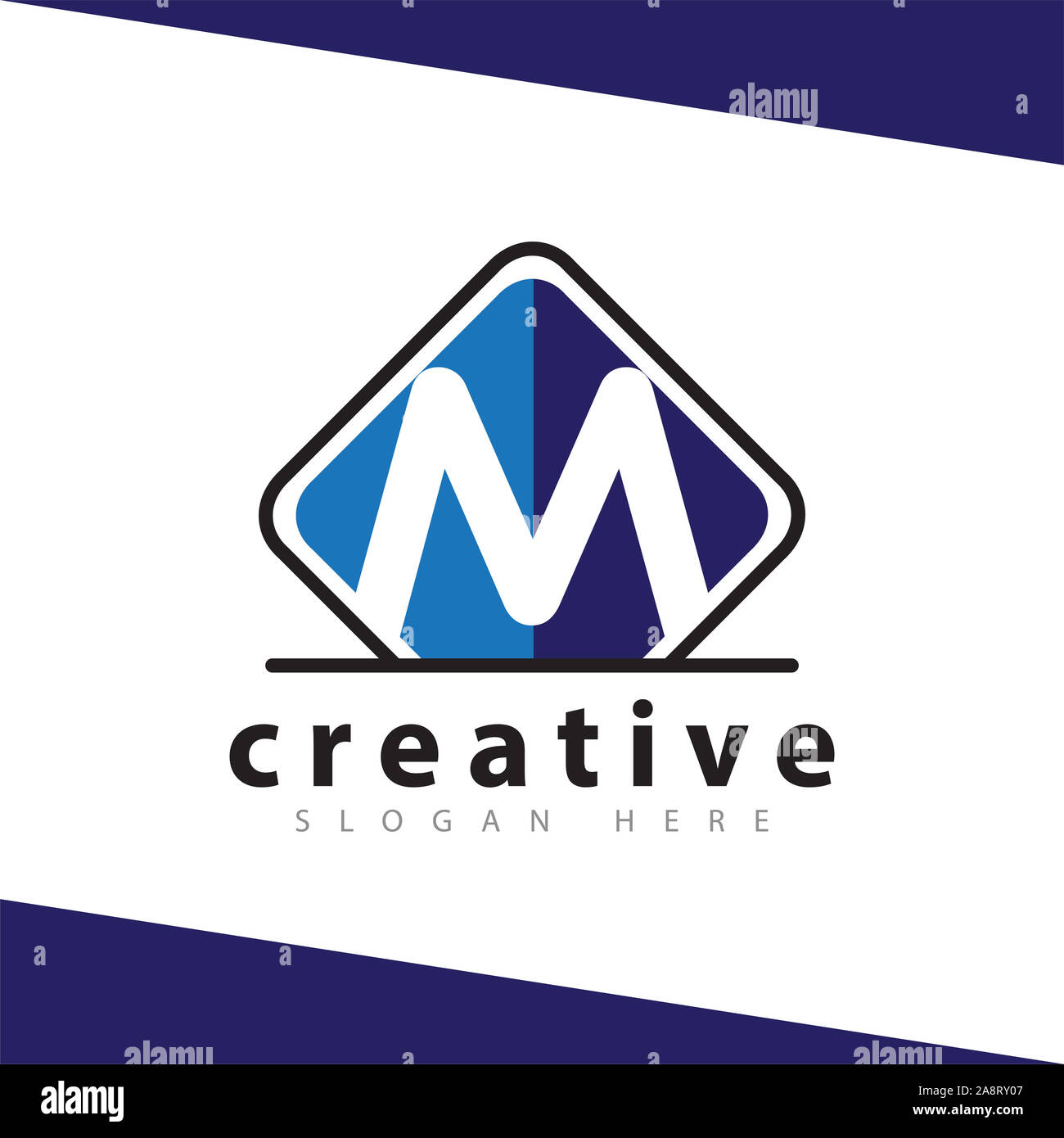 Letter m badge logo hi-res stock photography and images - Alamy