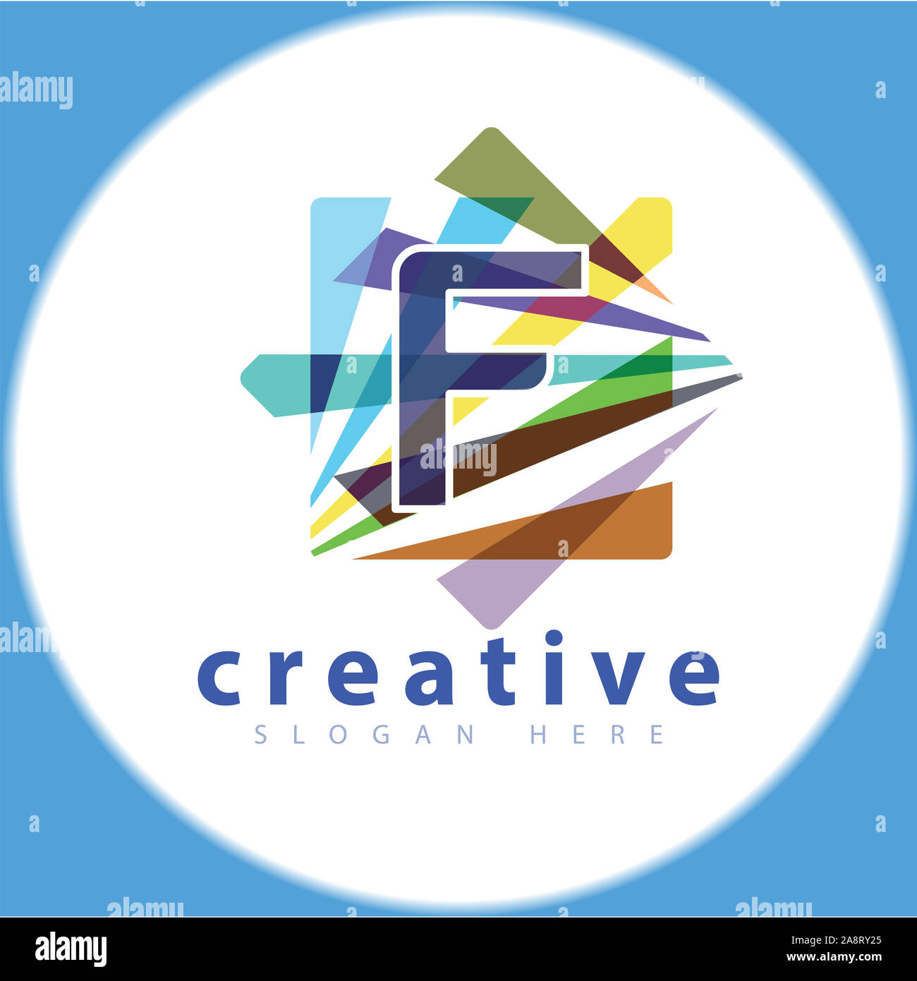 F Letter Abstract square color logo icon vector template Stock Photo ...