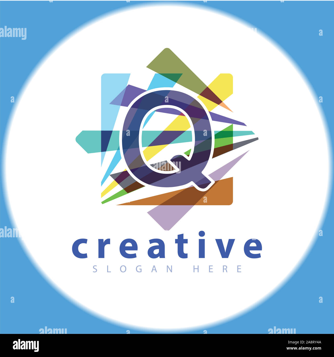 Q Letter Abstract square color logo icon vector template Stock Photo ...
