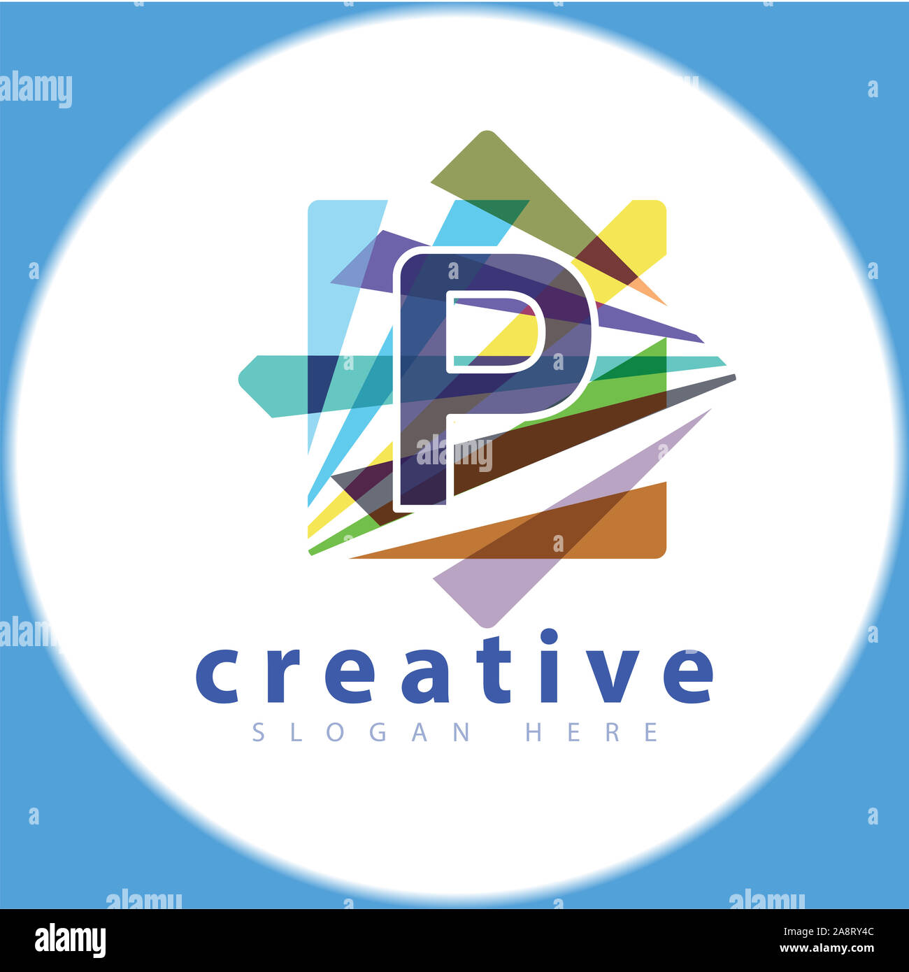 P Letter Abstract square color logo icon vector template Stock Photo ...