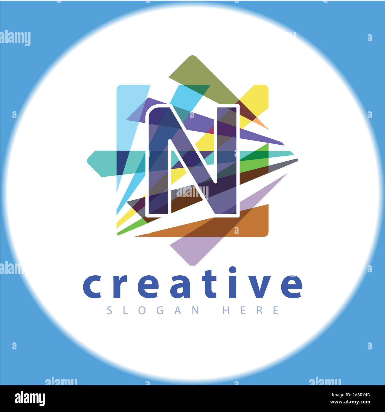 N Letter Abstract square color logo icon vector template Stock Photo ...