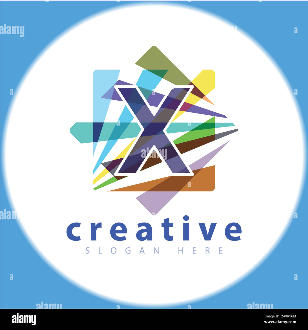 X Letter Abstract square color logo icon vector template Stock Photo ...