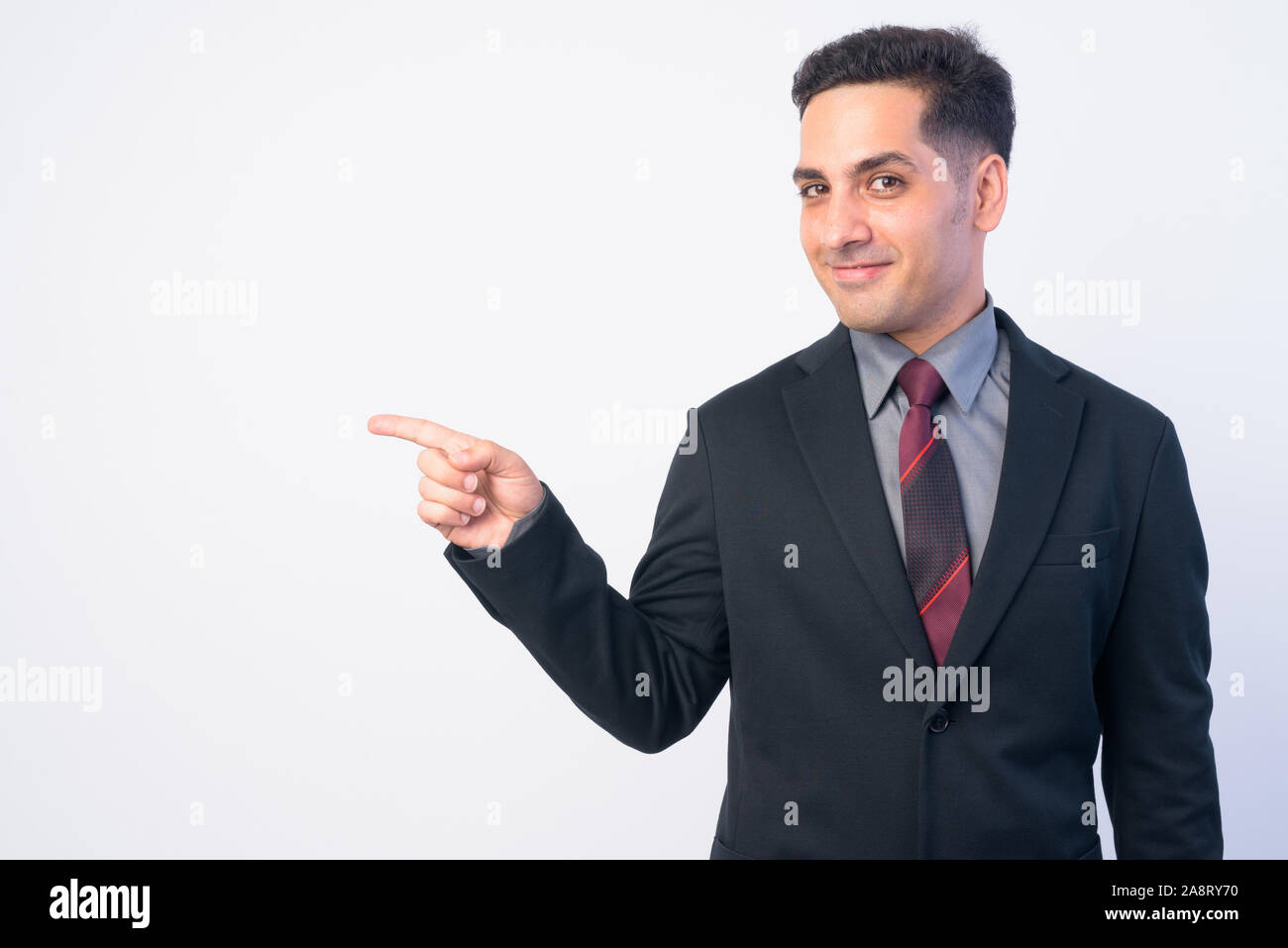 Man hand pointing suit hi-res stock photography and images - Alamy