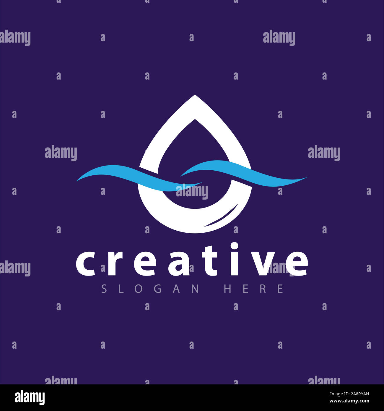water droplet wave logo icon vector template Stock Photo - Alamy
