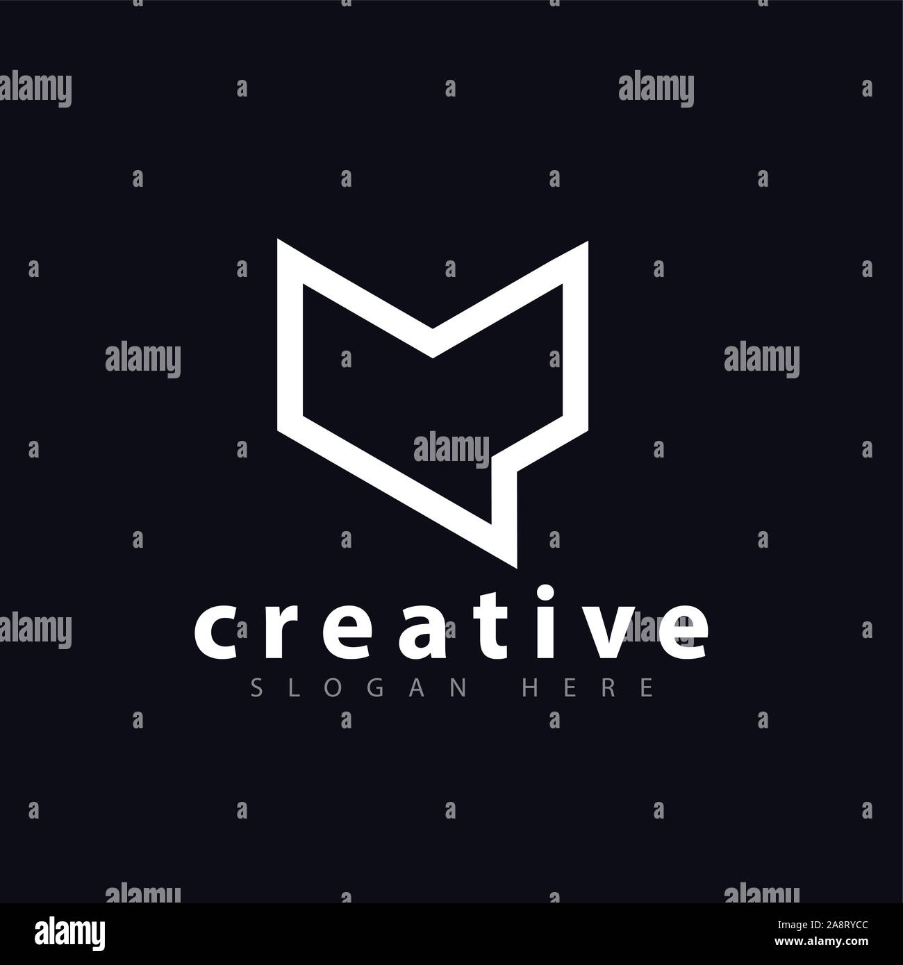 Square talk line logo vector template Stock Photo - Alamy