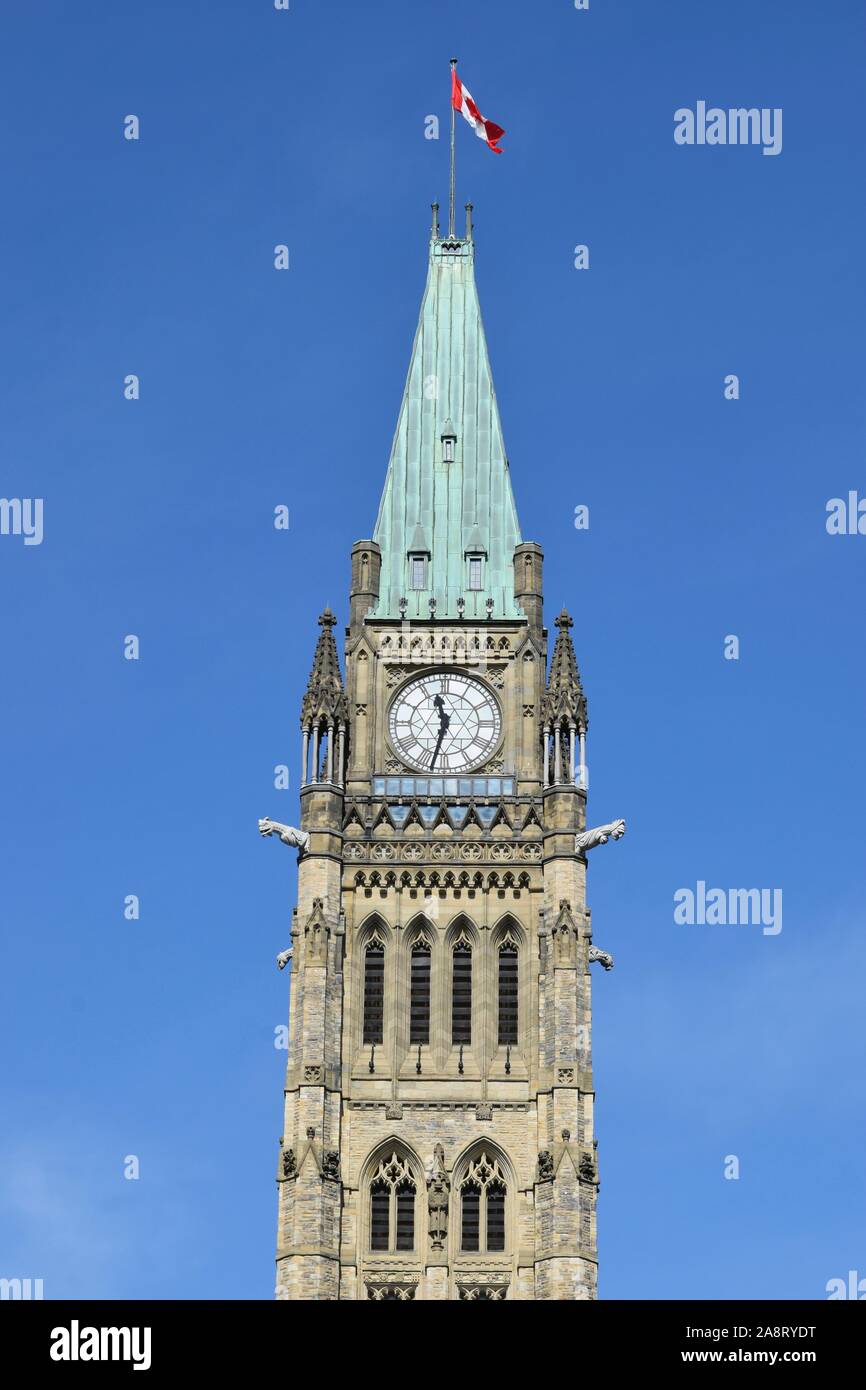 The Canadian Parliament Centre Block and the iconic Peace Tower atop ...
