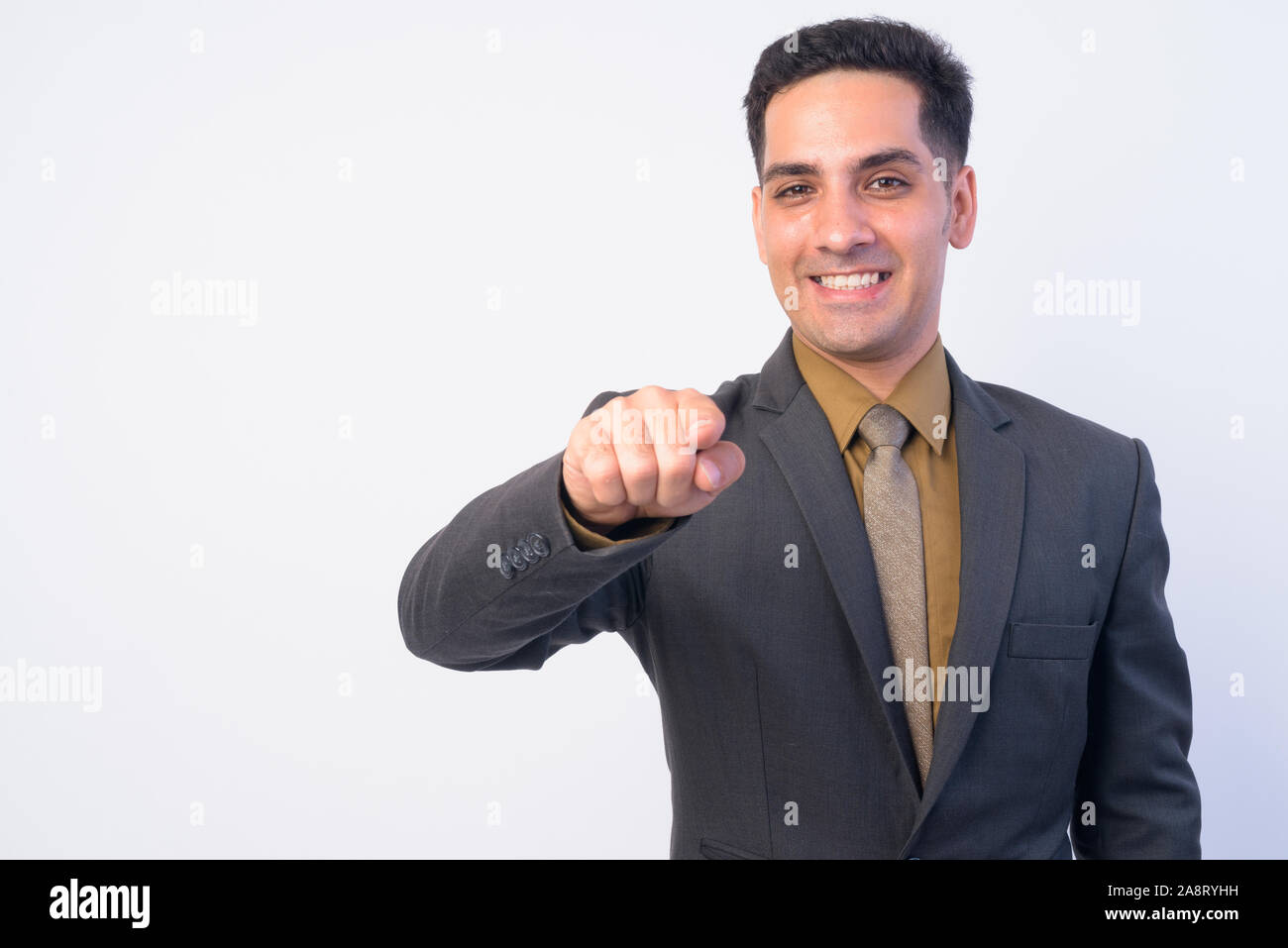 Man in suit smiling at camera hi-res stock photography and images - Alamy
