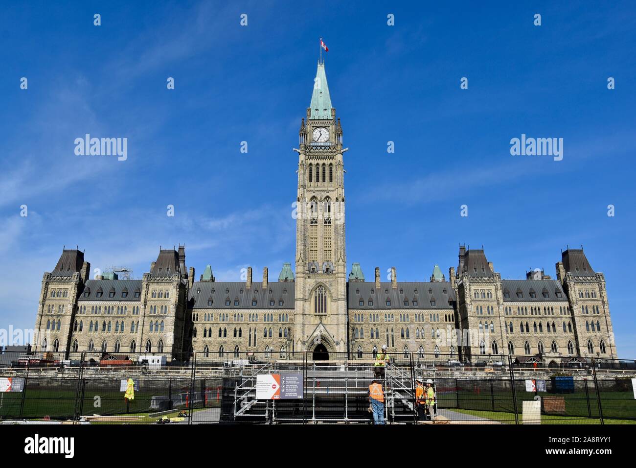 The Canadian Parliament Centre Block and the iconic Peace Tower atop ...