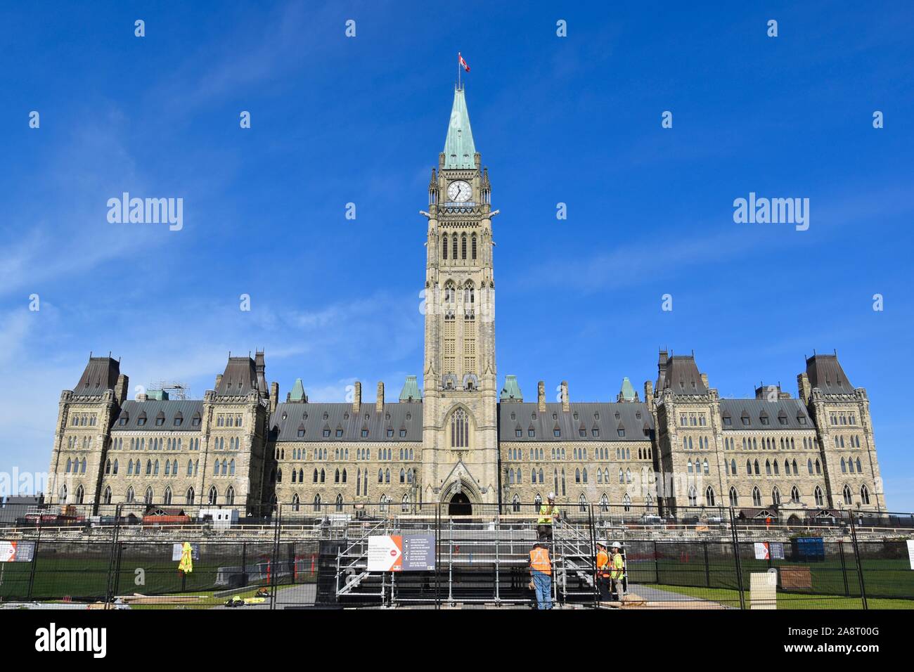 The Canadian Parliament Centre Block and the iconic Peace Tower atop ...