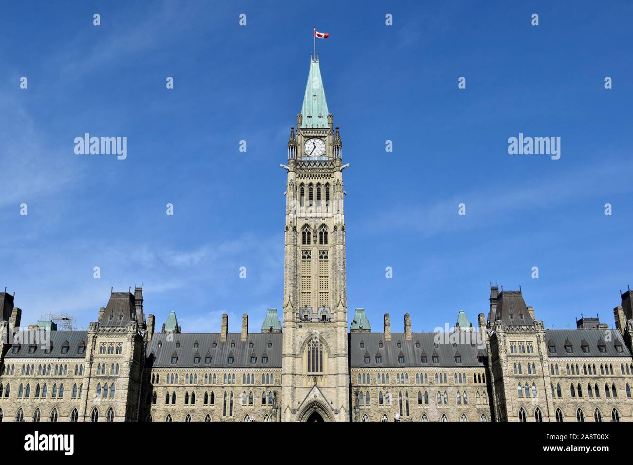 The Canadian Parliament Centre Block and the iconic Peace Tower atop ...