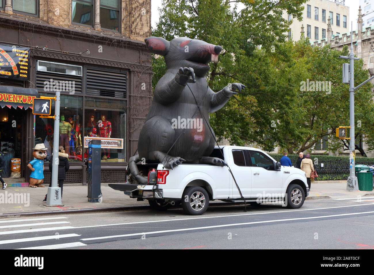 Scabby, the inflatable union rat across the street from a construction ...