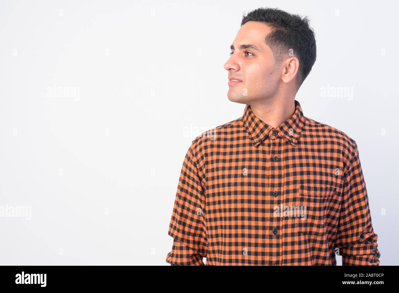 Man looking over shoulder hi-res stock photography and images - Alamy