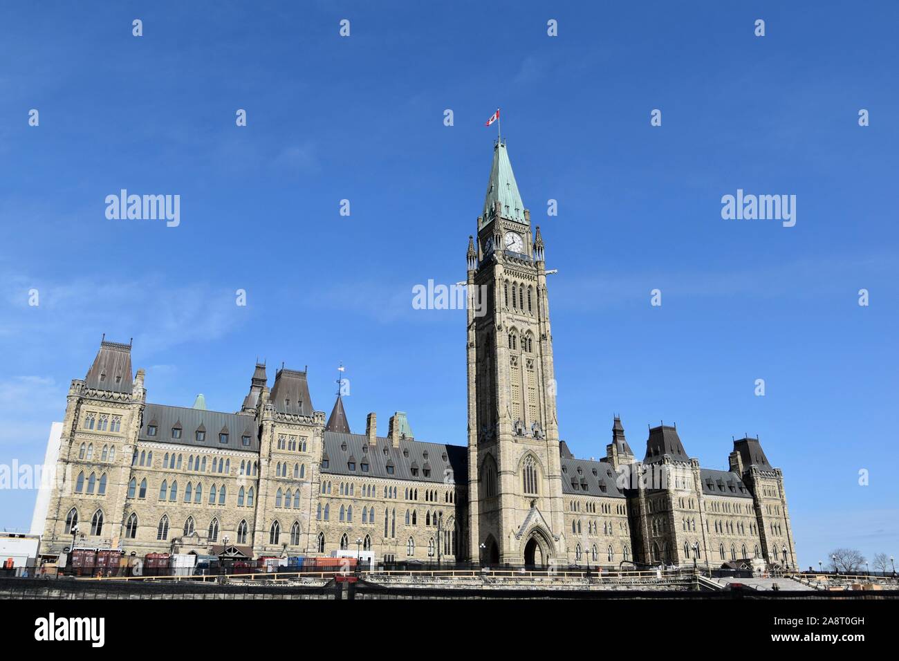 The Canadian Parliament Centre Block and the iconic Peace Tower atop ...