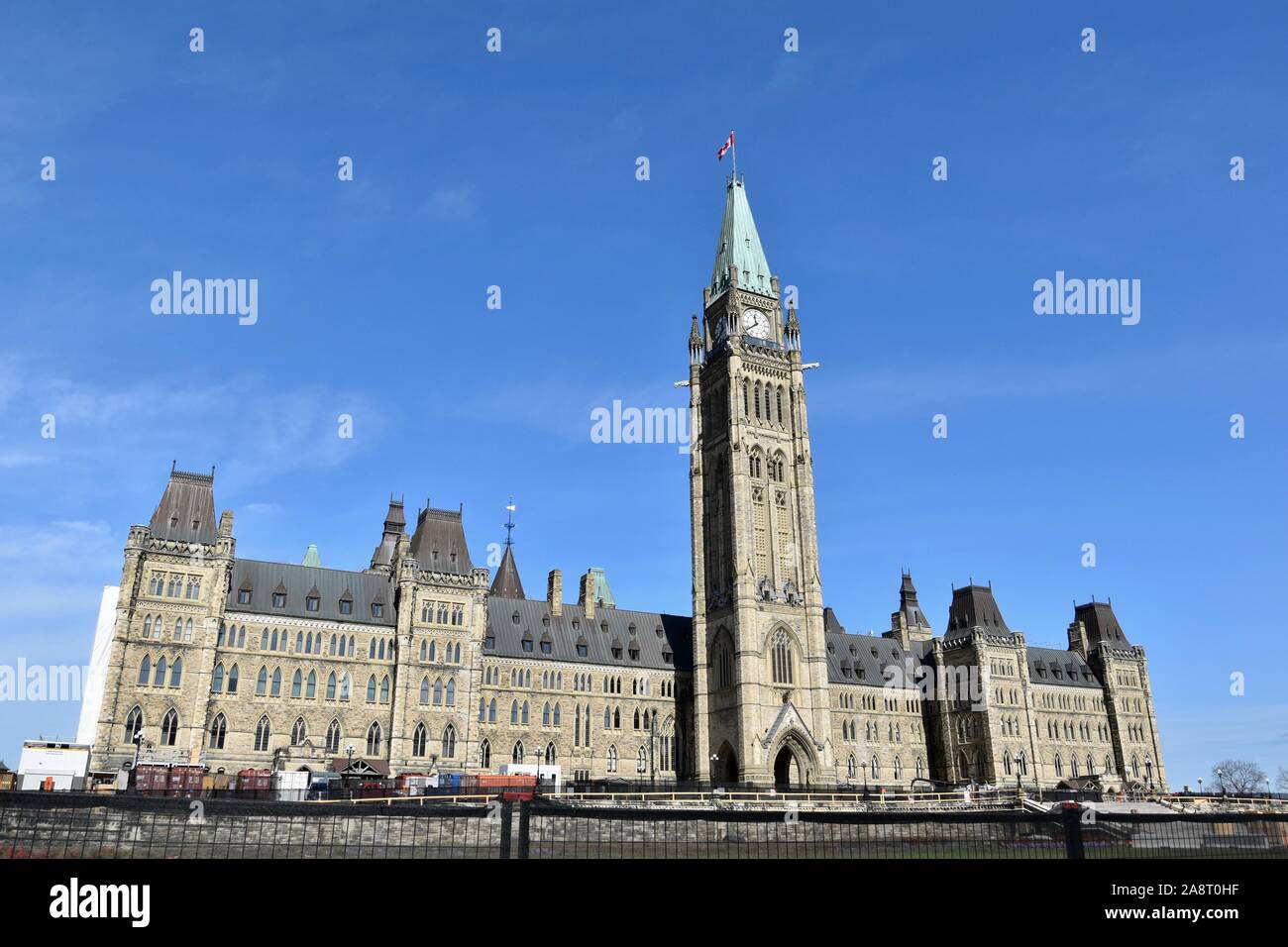 The Canadian Parliament Centre Block and the iconic Peace Tower atop ...