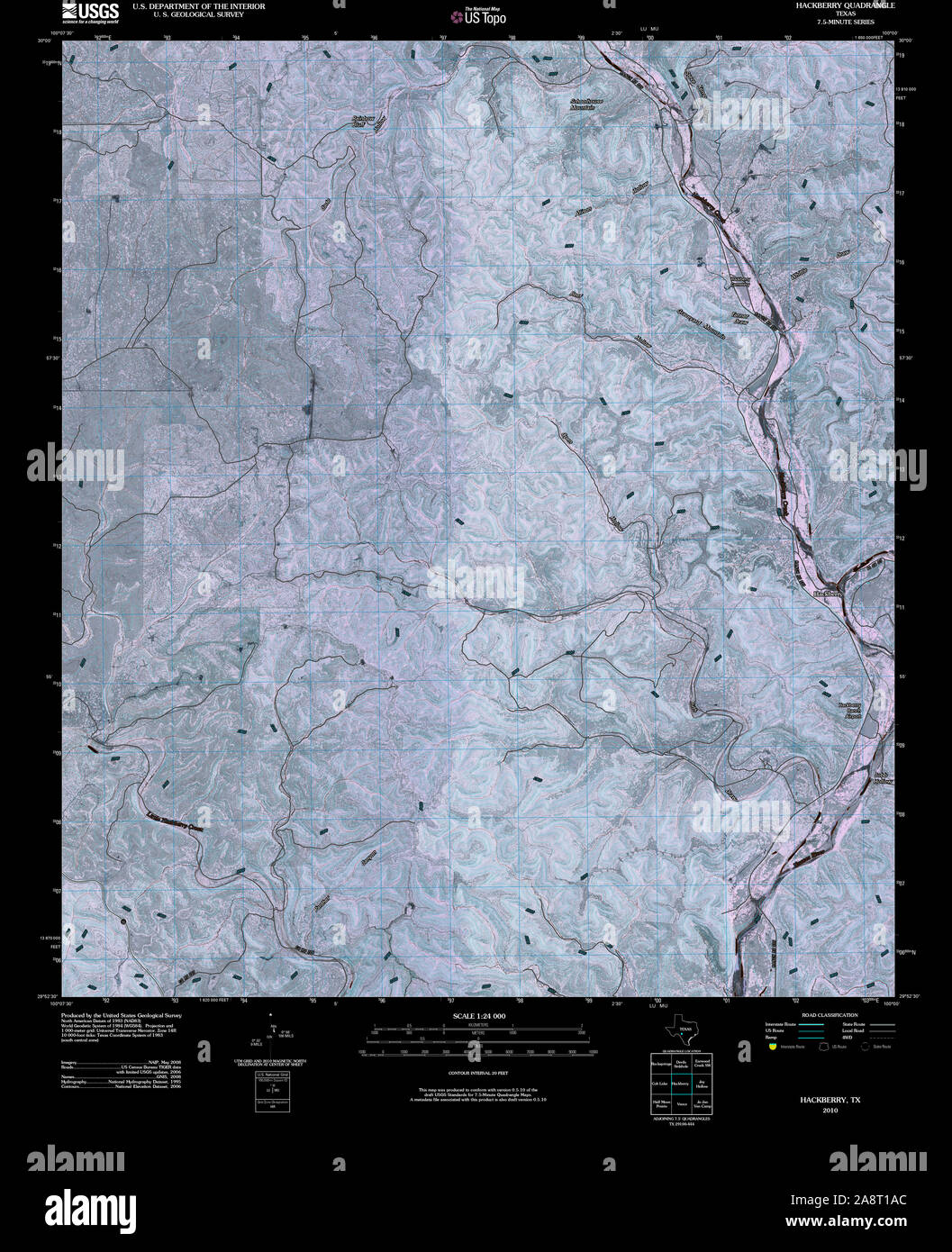 Map of hackberry hi-res stock photography and images - Alamy