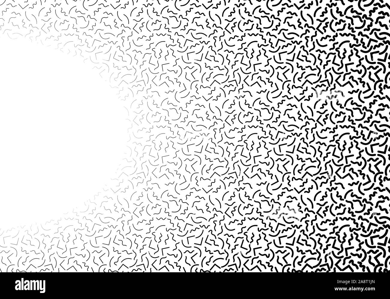 Background with abstract memphis line pattern and thickness gradient ...