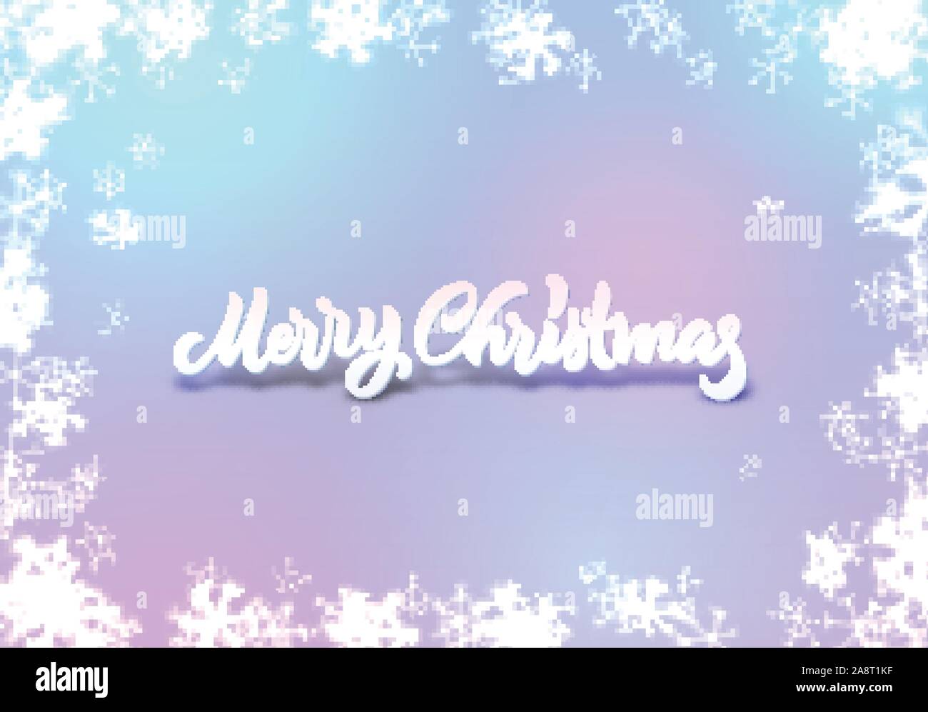 Christmas snowflakes background with falling snow and lettering or ...