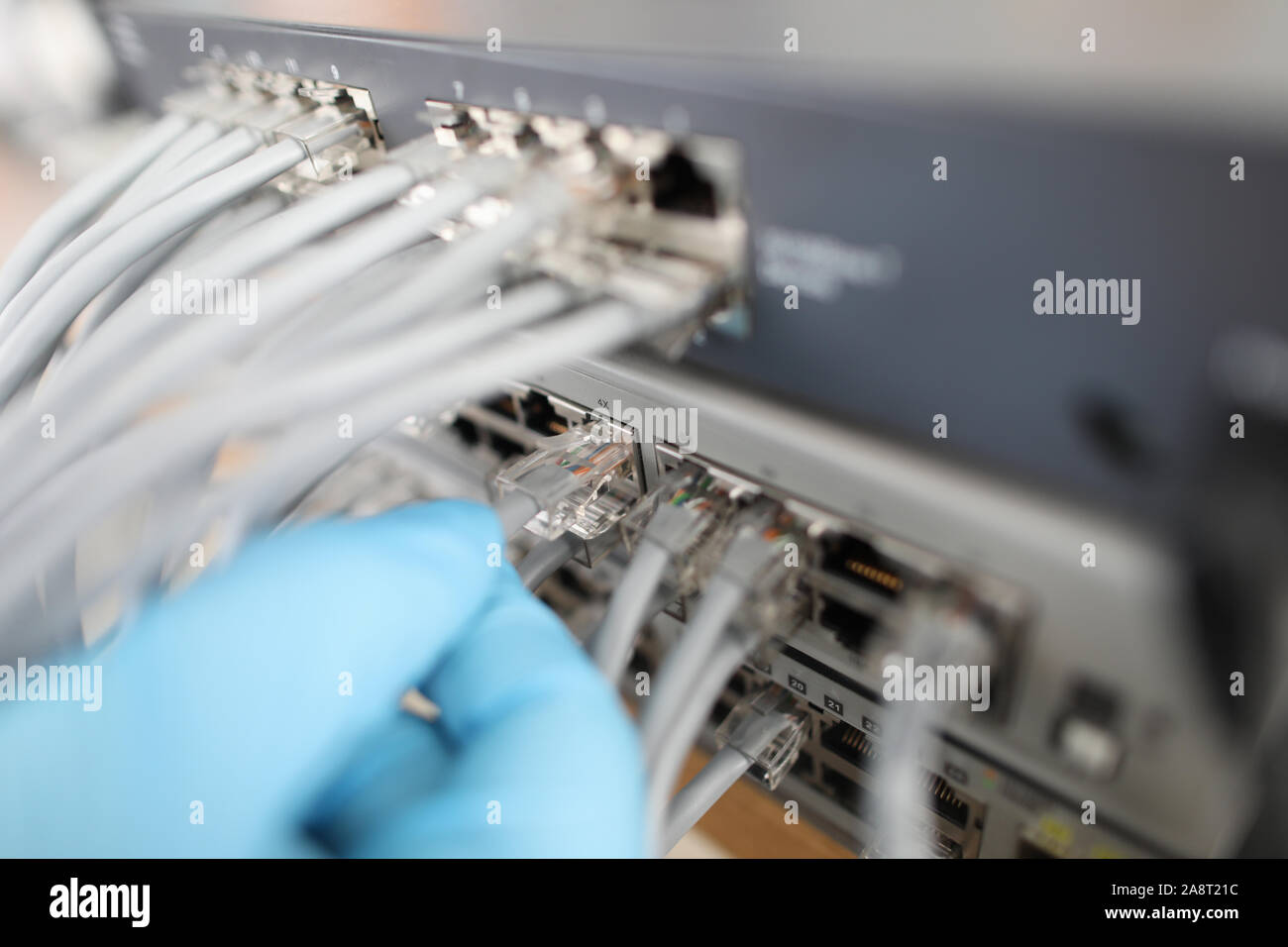 Wi-fi communication repairman Stock Photo - Alamy