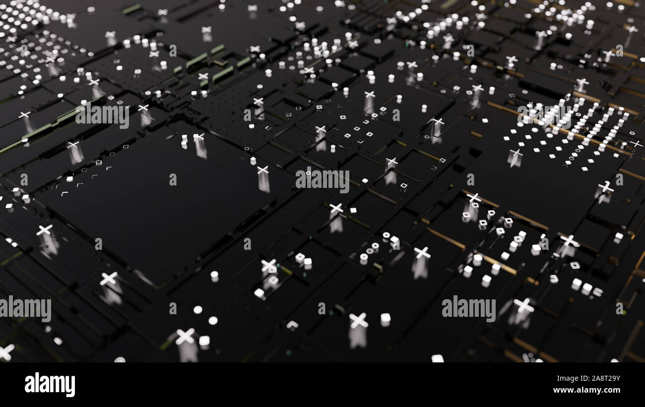 Abstract Central Computer Processors Concept. 3D illustration ...