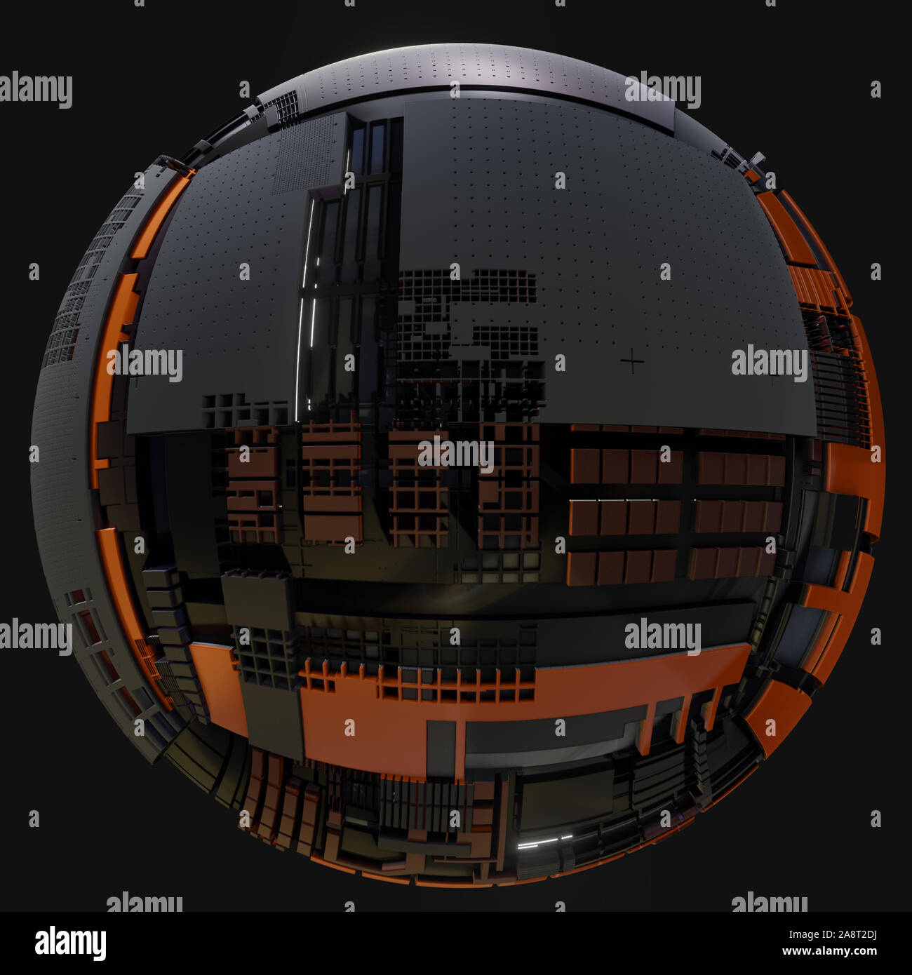 Abstract Hardsurface Sci-Fi Technology Sphere. Space Station Or ...