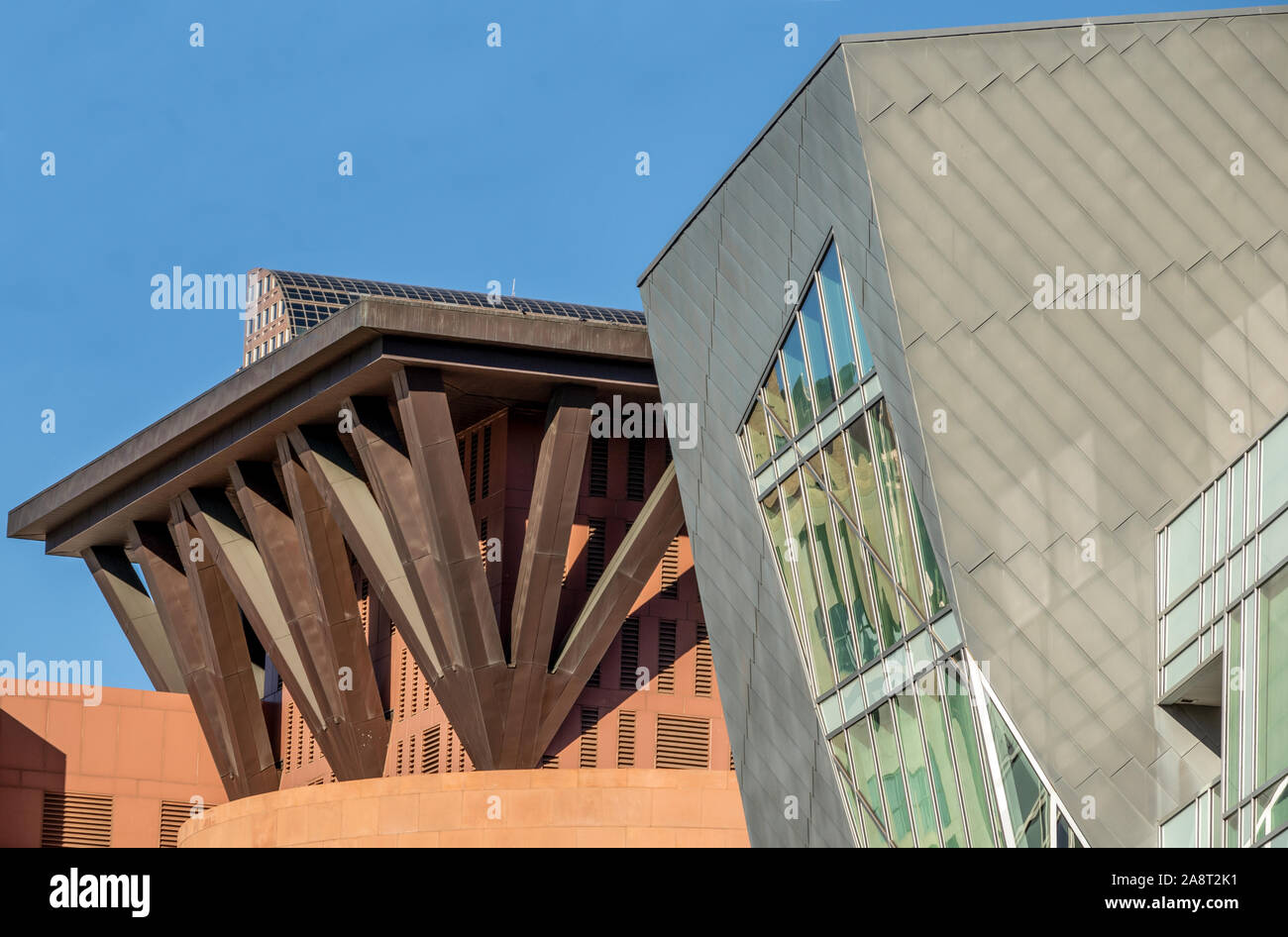 Iconic Denver, Colorado, architecture. Modern building and Denver ...