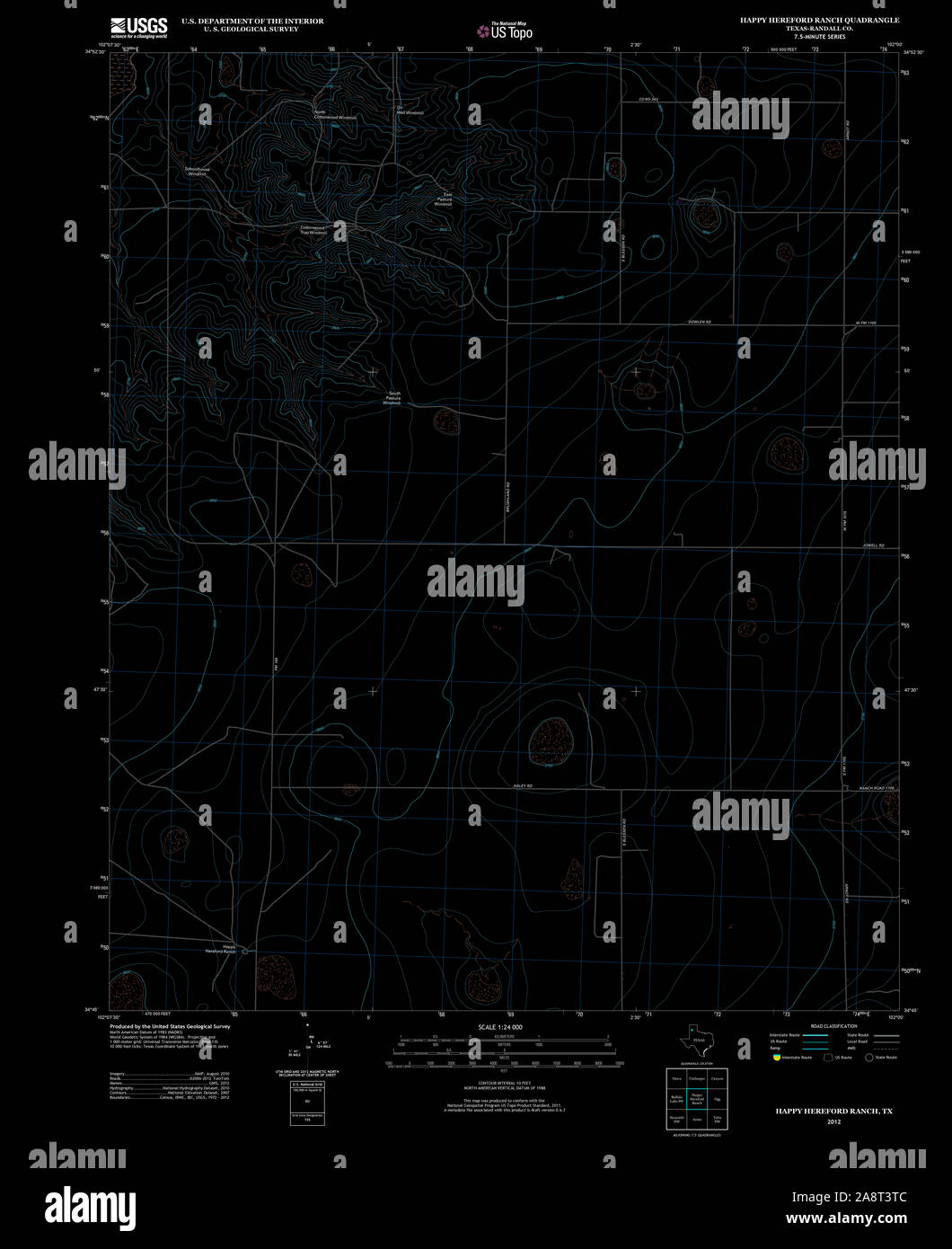 Map of hereford texas hi-res stock photography and images - Alamy