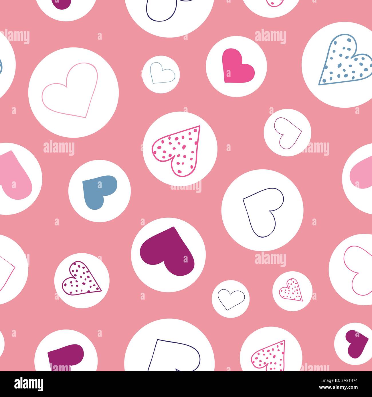 Bubble hearts, Hearts floating in bubbles, nondirectional vector repeat ...