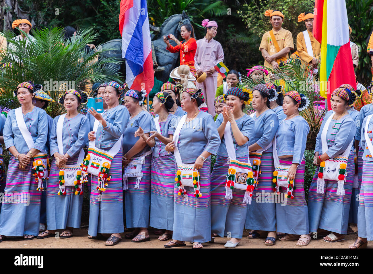 Group of Shan or Tai Yai (ethnic group living in parts of Myanmar and ...