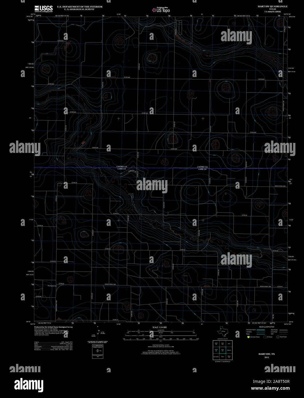 Hart texas map hi-res stock photography and images - Alamy