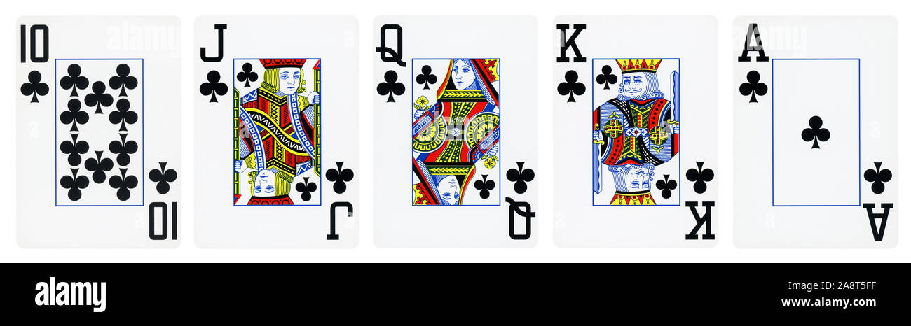 Clubs Suit Vintage Playing Cards, Set include Ace, King, Queen, Jack ...