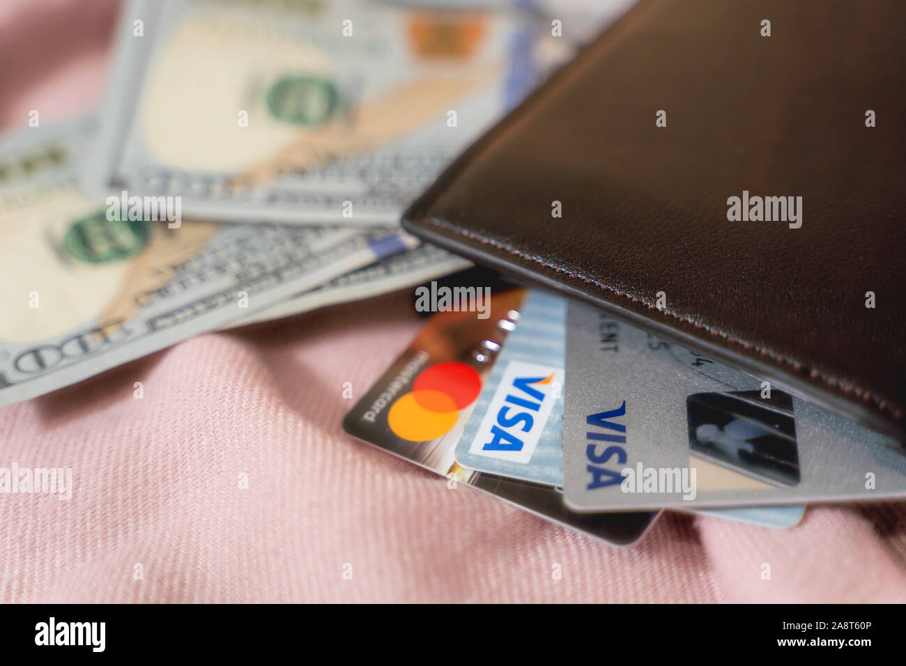 Marinette,WI / U.S.A. - Nov1,2019: The pocket money collected in the ...