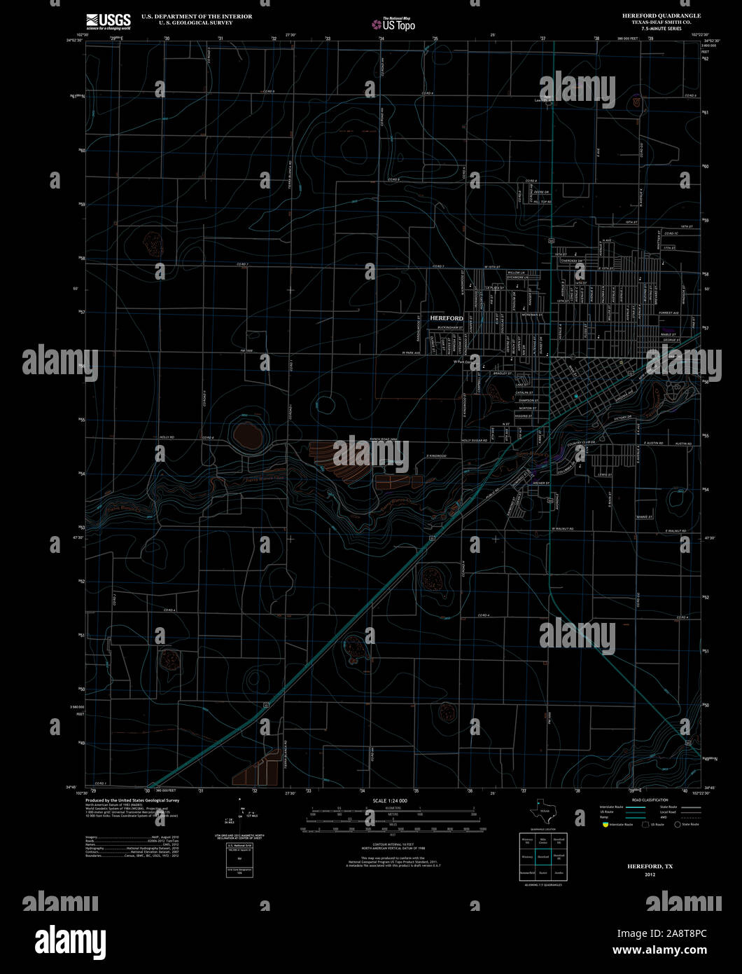 Map of hereford texas hi-res stock photography and images - Alamy
