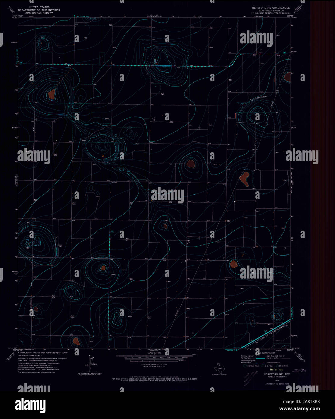 Map of hereford texas hi-res stock photography and images - Alamy