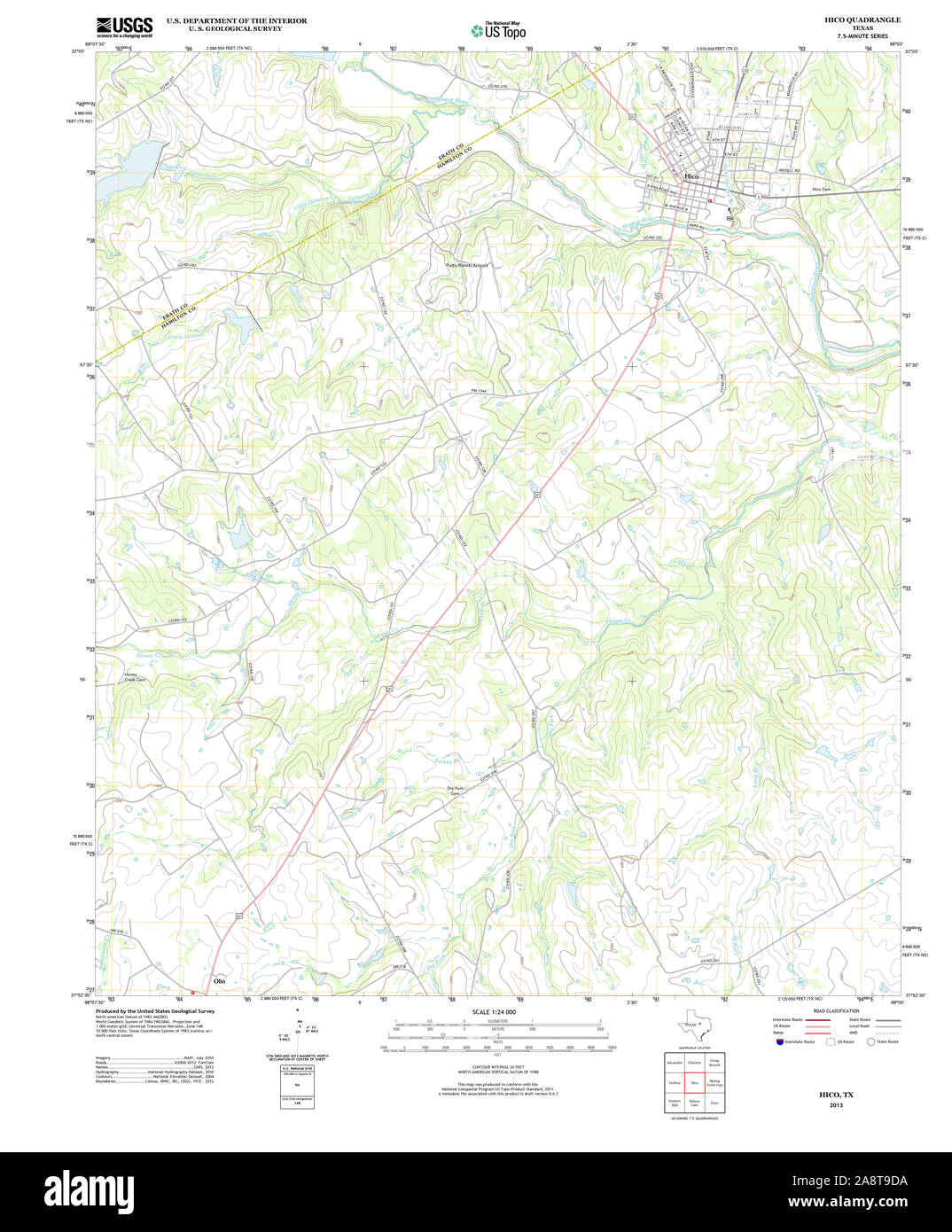 Hico texas map hi-res stock photography and images - Alamy