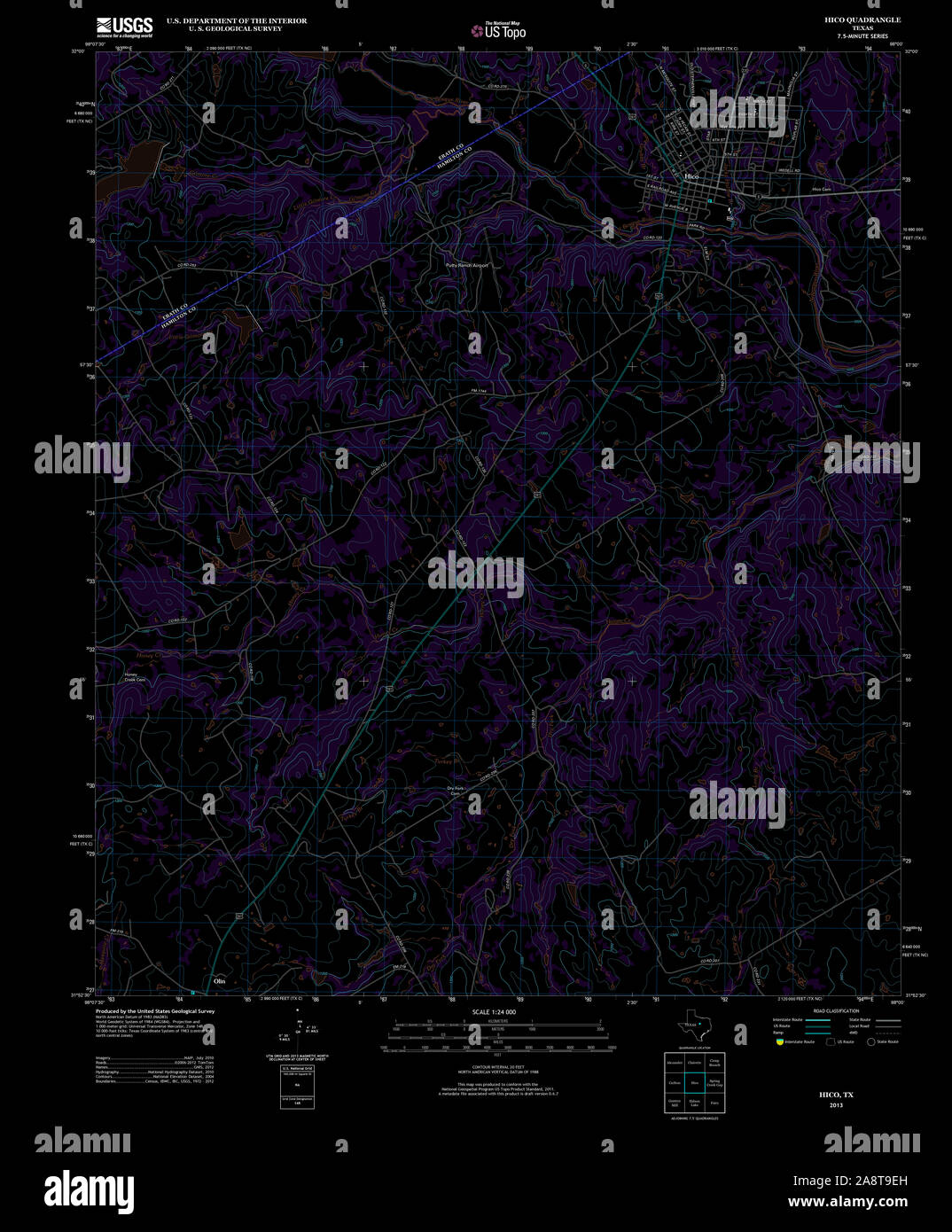 Hico texas map hi-res stock photography and images - Alamy