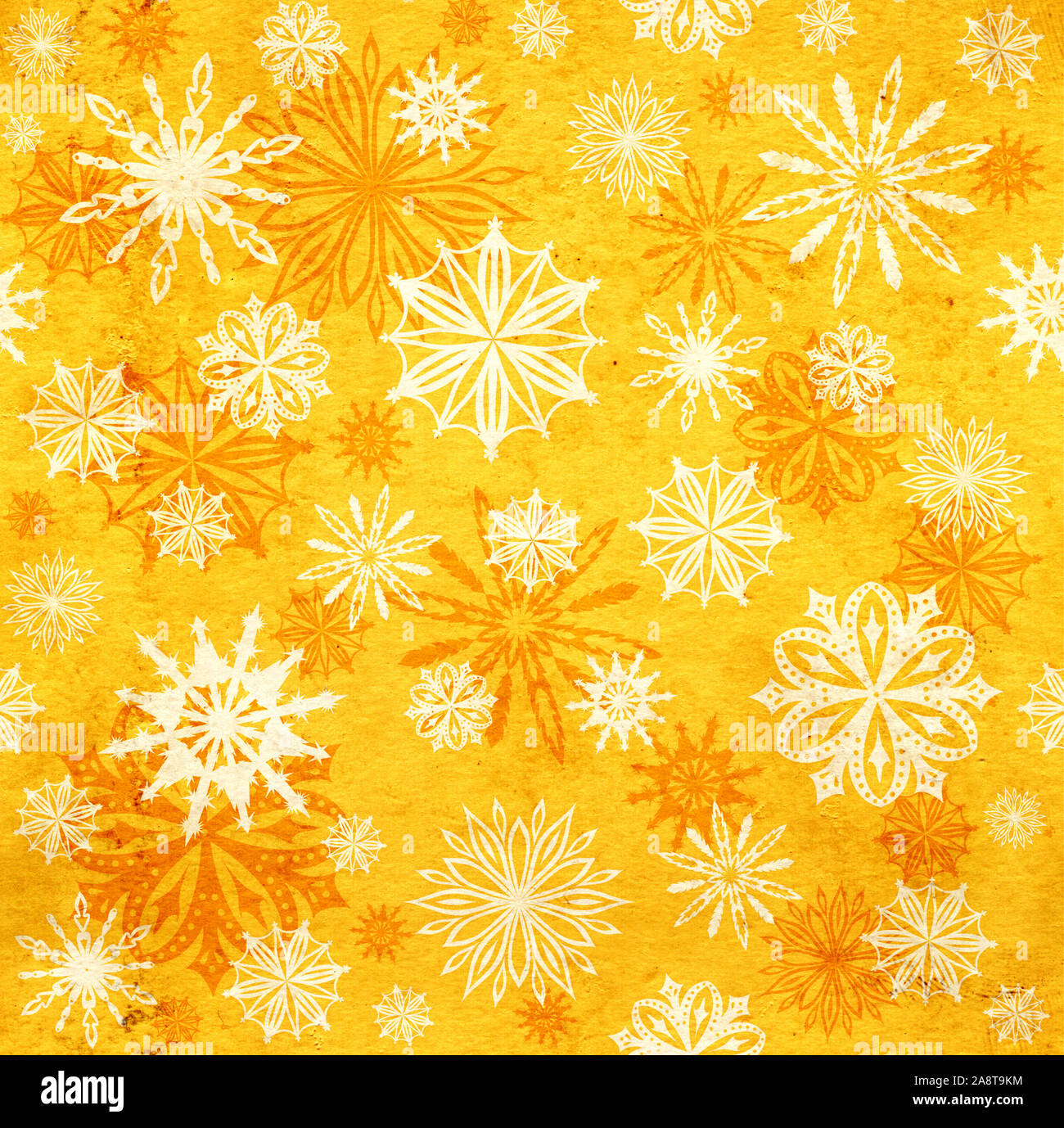 Christmas background with old paper texture of yellow color and ...