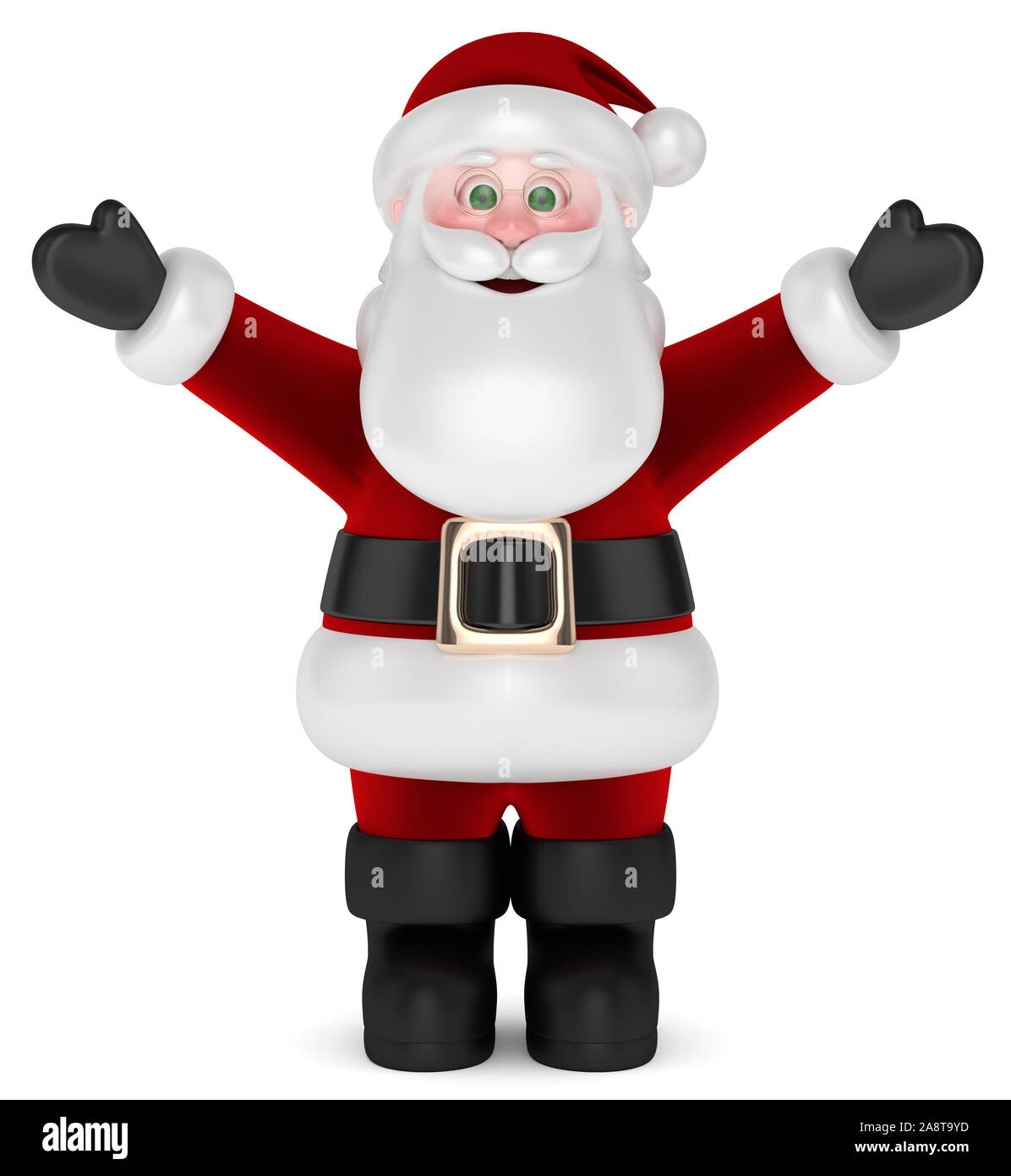 3d render of Santa Claus with open arms isolated over white background ...