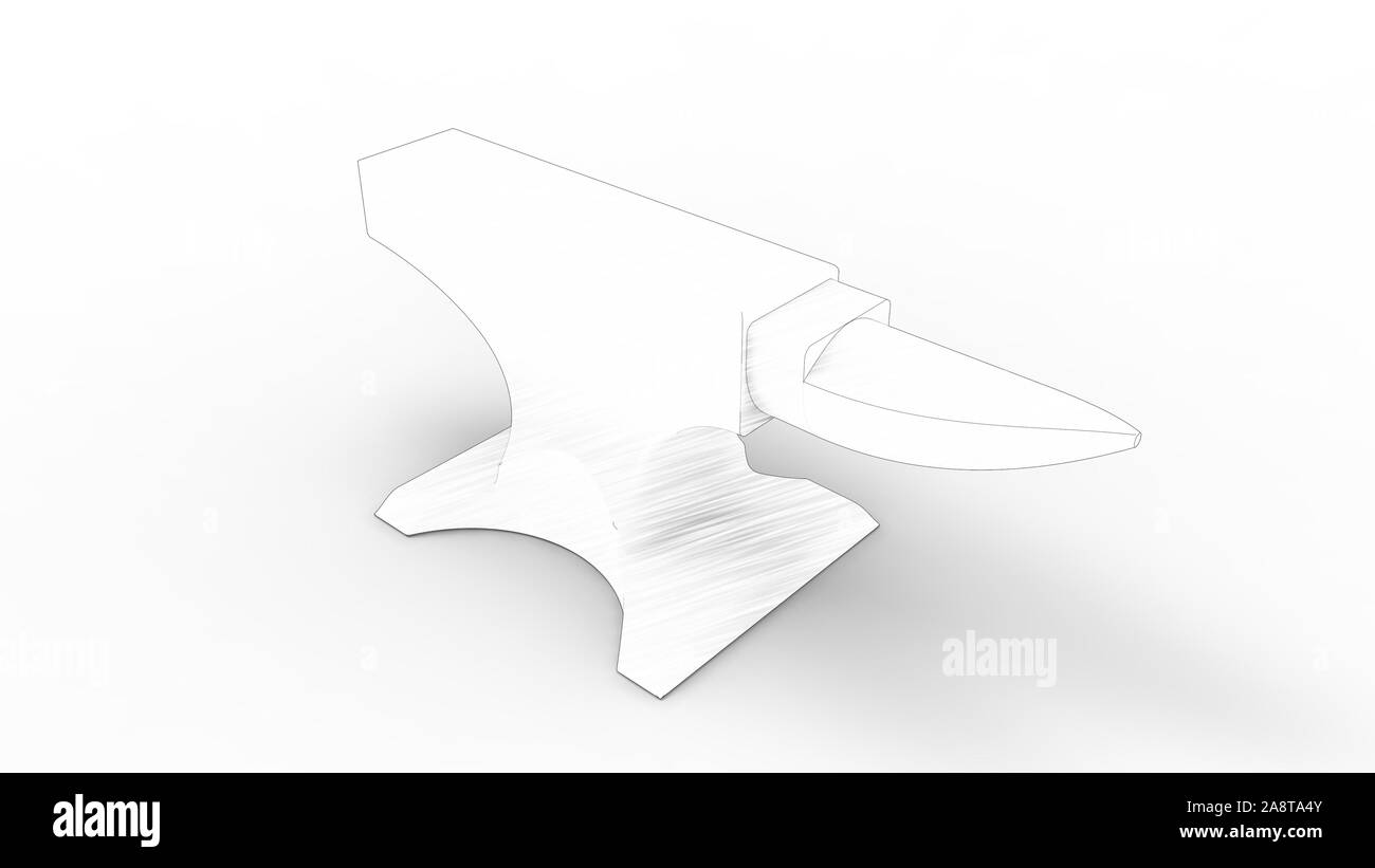 3d rendering of a metal anvill isolated in white background Stock Photo ...