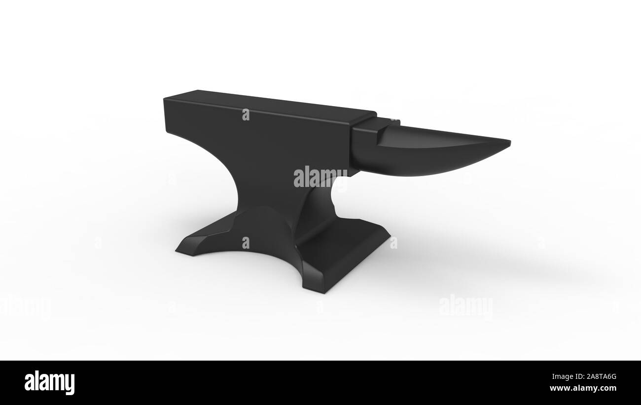 3d rendering of a metal anvill isolated in white background Stock Photo ...