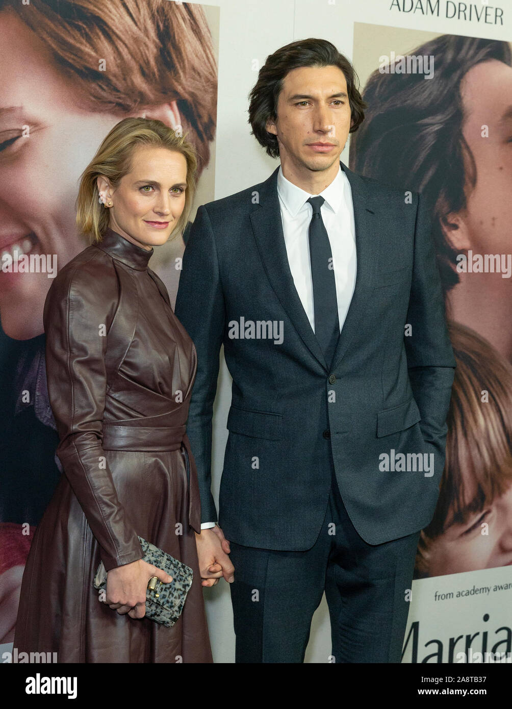 New York, United States. 10th Nov, 2019. Joanne Tucker and Adam Driver ...