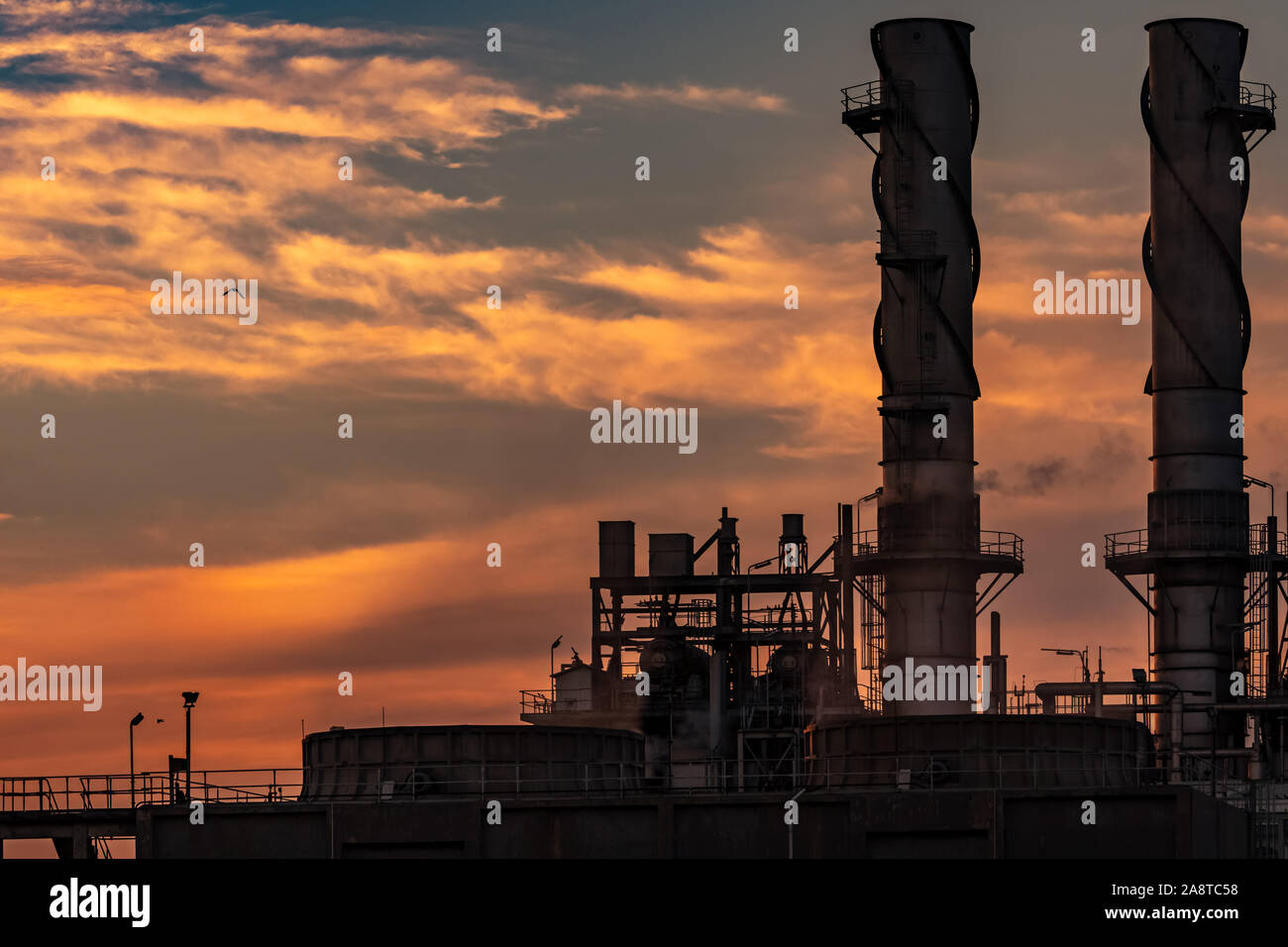 Gas turbine electrical power plant. Energy for support factory in ...