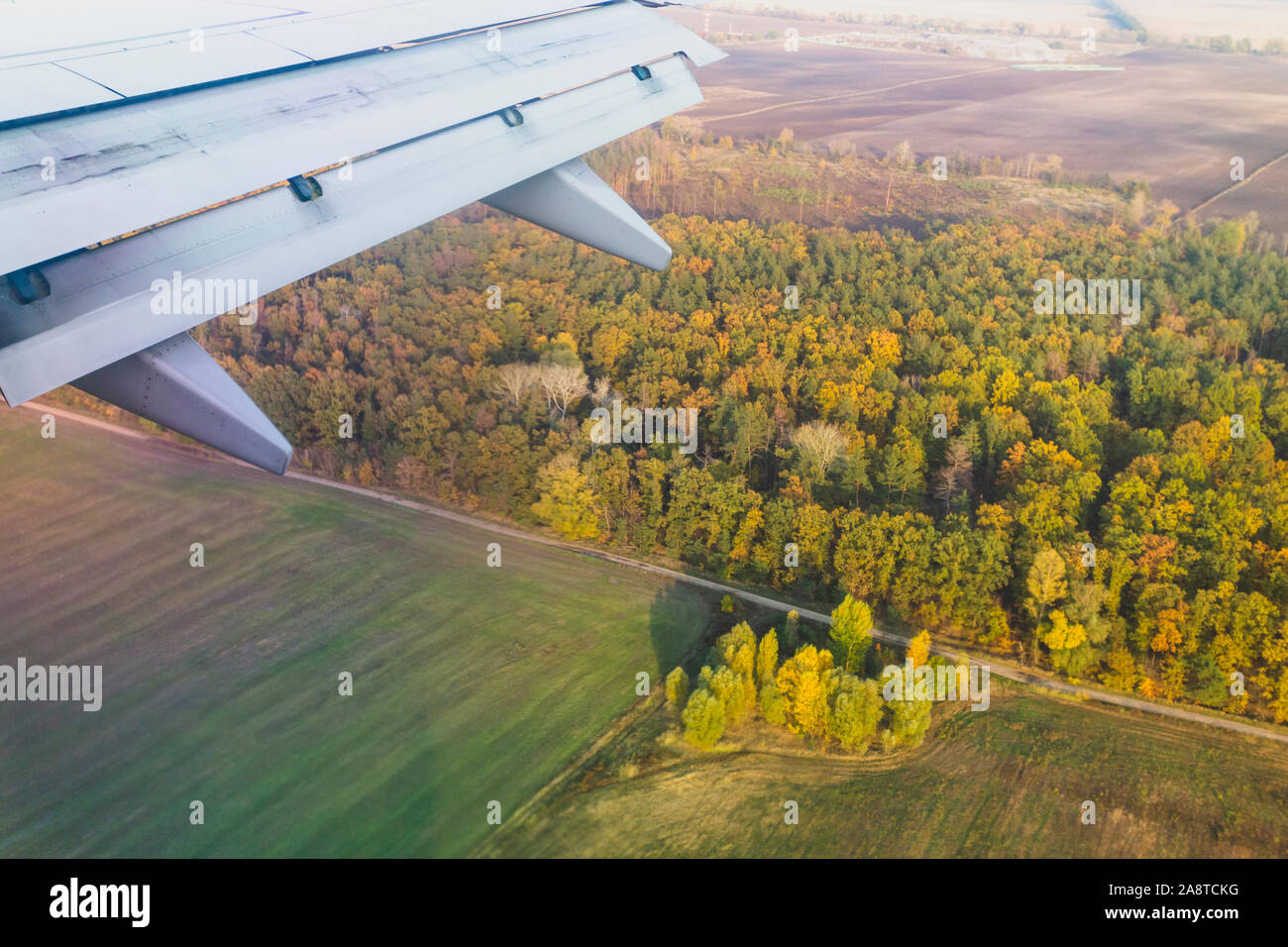 Jet airplane window view green hi-res stock photography and images - Alamy