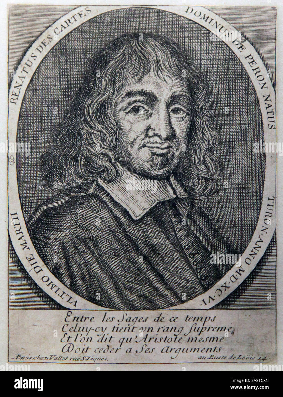 René Descartes portrait (1596-1650) French philosopher mathematician ...