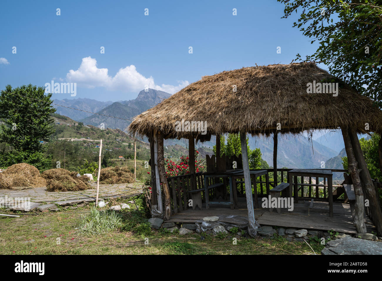 Vicinities of Ghara village in Annapurba Conservation Area. Nepal Stock ...