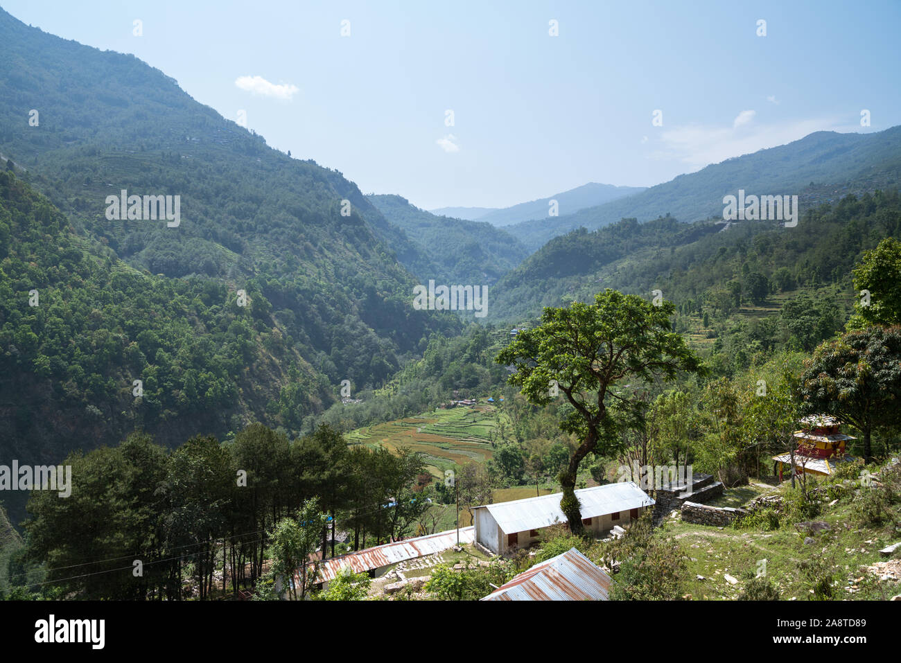 Vicinities of Ghara village in Annapurba Conservation Area. Nepal Stock ...
