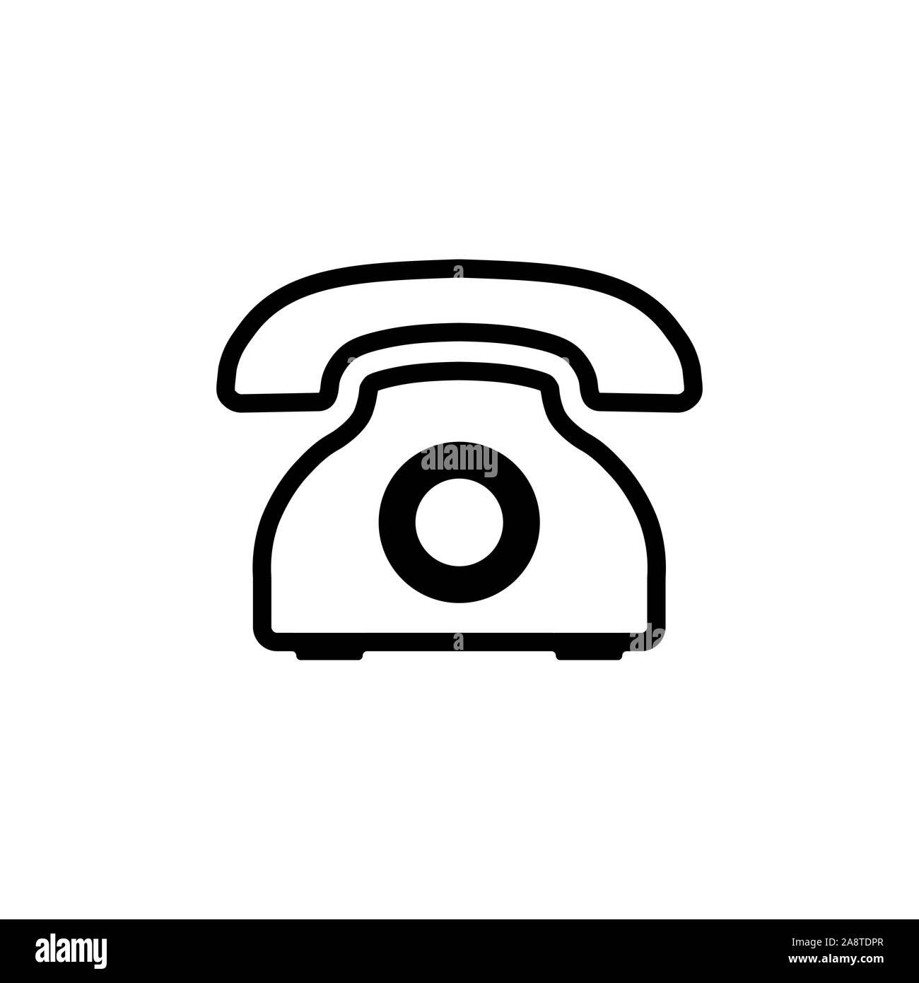 Line retro phone icon. Vector telephone symbol Stock Vector Image & Art ...