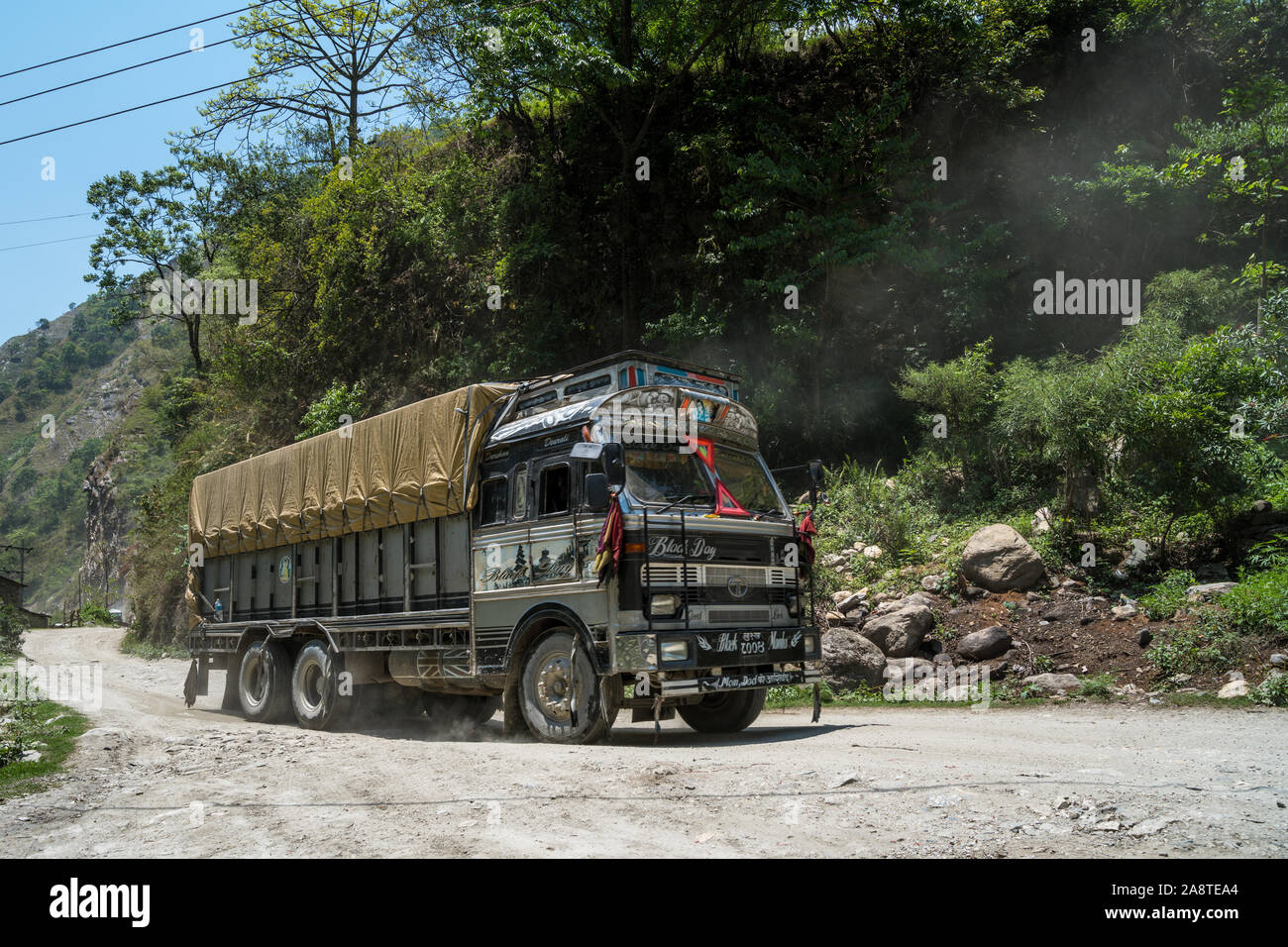 Nepali trucks. Tatopani, Nepal Stock Photo - Alamy