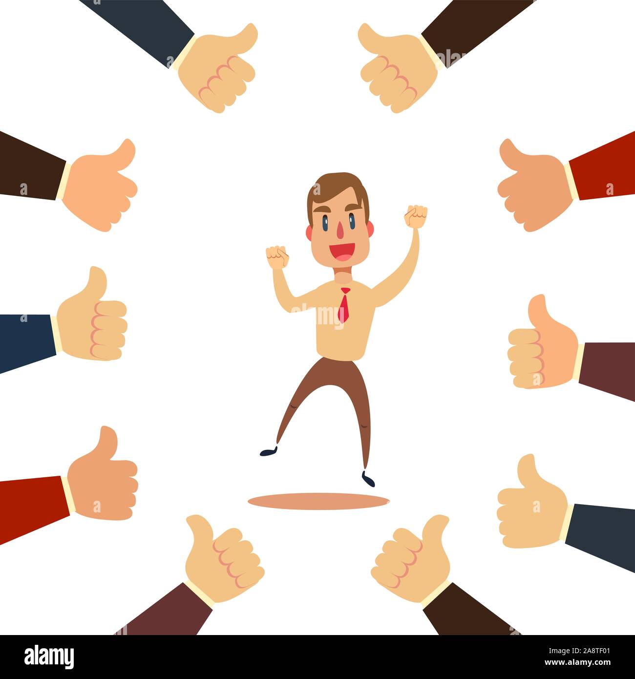 Achievement success thumbs up Stock Vector Images - Alamy