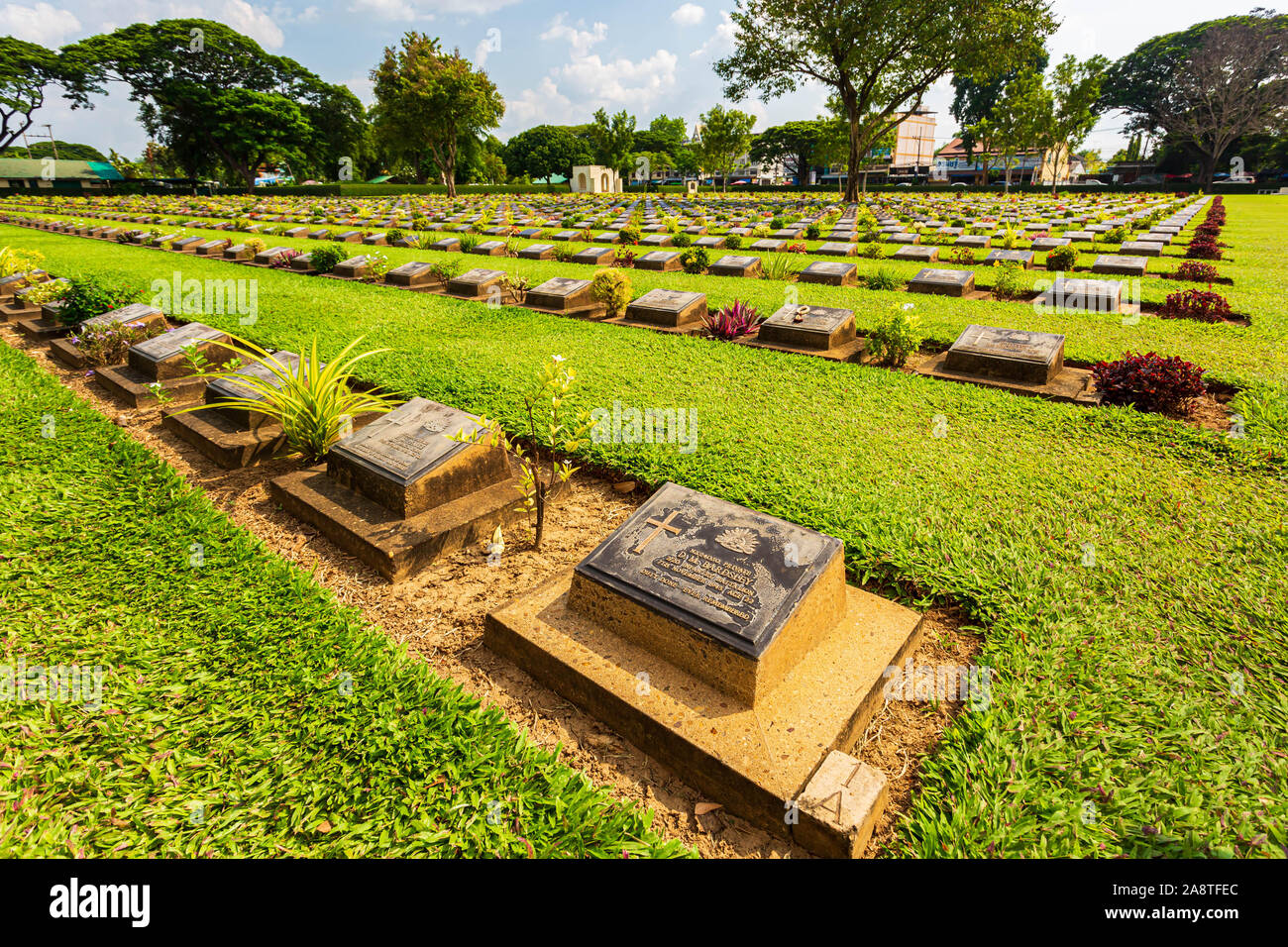 Kanchanaburi, Thailand - October 6, 2019: Kanchanaburi War Cemetery ...