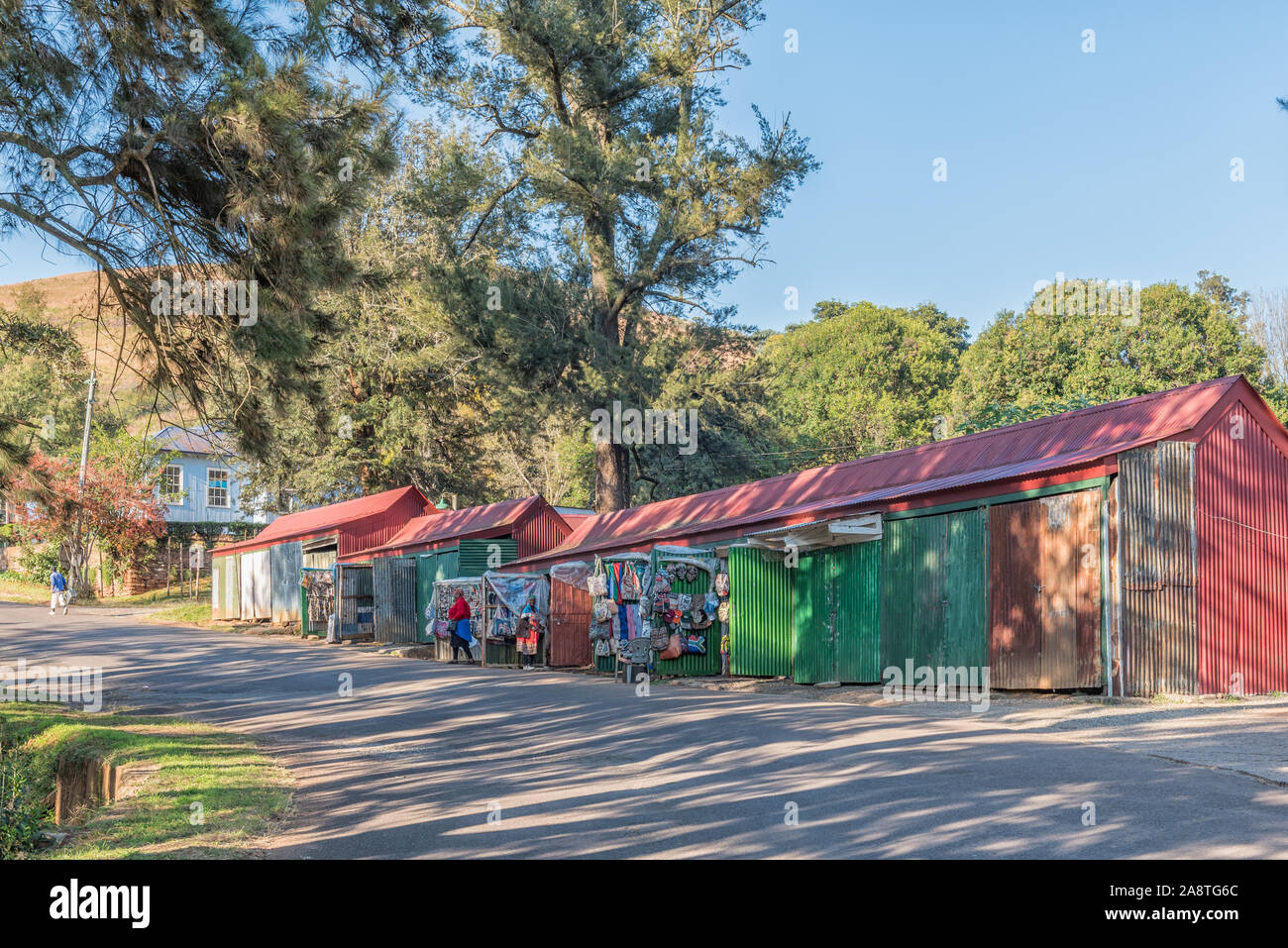 PILGRIMS REST, SOUTH AFRICA - MAY 21, 2019: A street scene, with craft ...